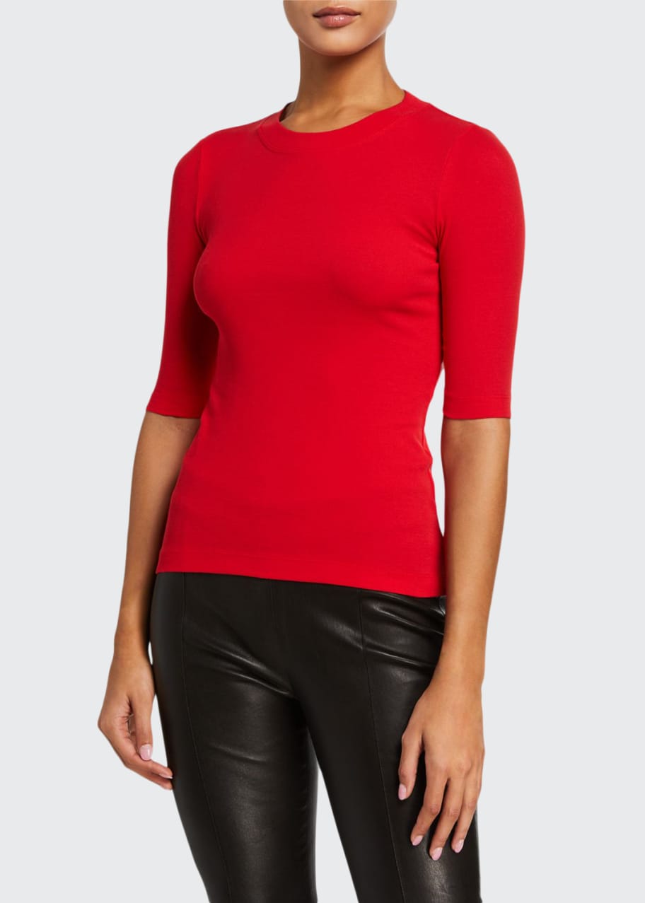 Rosetta Getty Cropped-Sleeve T-Shirt - Bergdorf Goodman