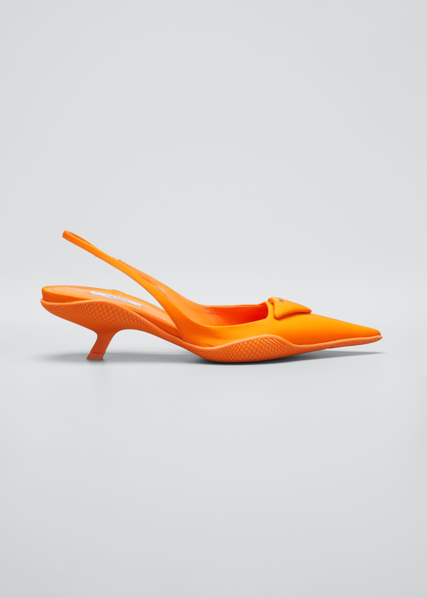 Prada Triangle Kitten-Heel Slingback Pumps - Bergdorf Goodman