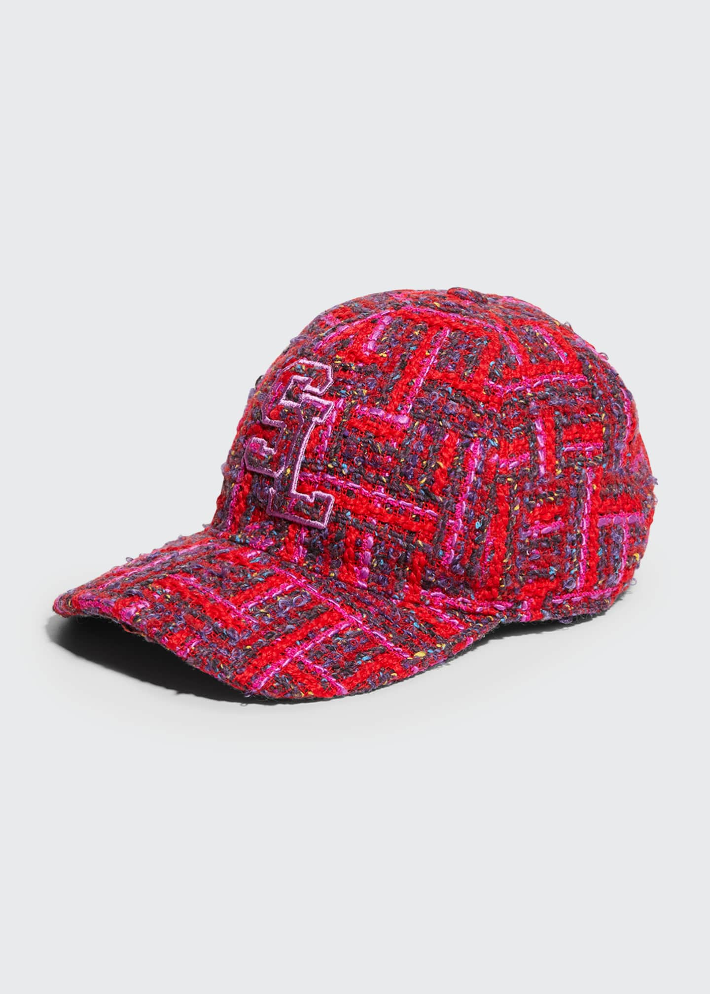 Saint Laurent SL Logo Multicolor Tweed Baseball Cap - Bergdorf Goodman