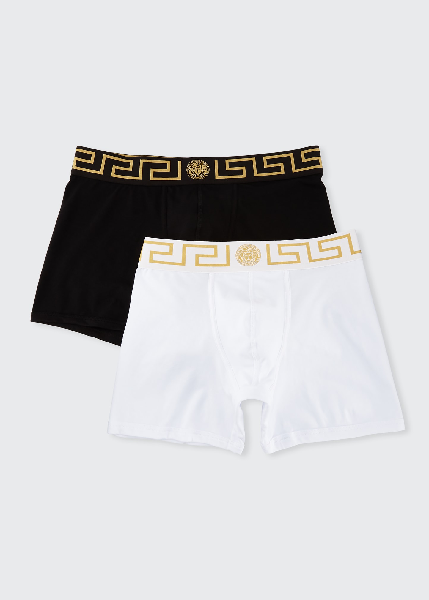 Versace Two-Pack Greca Border Long Boxer Trunks | Smart Closet
