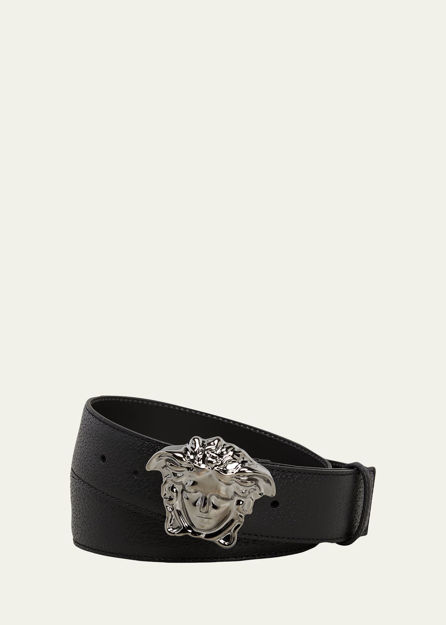 Versace Men's Leather Medusa-Buckle Belt | Smart Closet