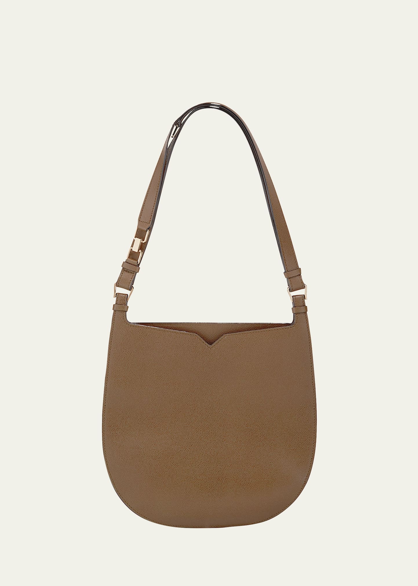 Valextra Saffiano Weekend Hobo Bag In Oyster | ModeSens