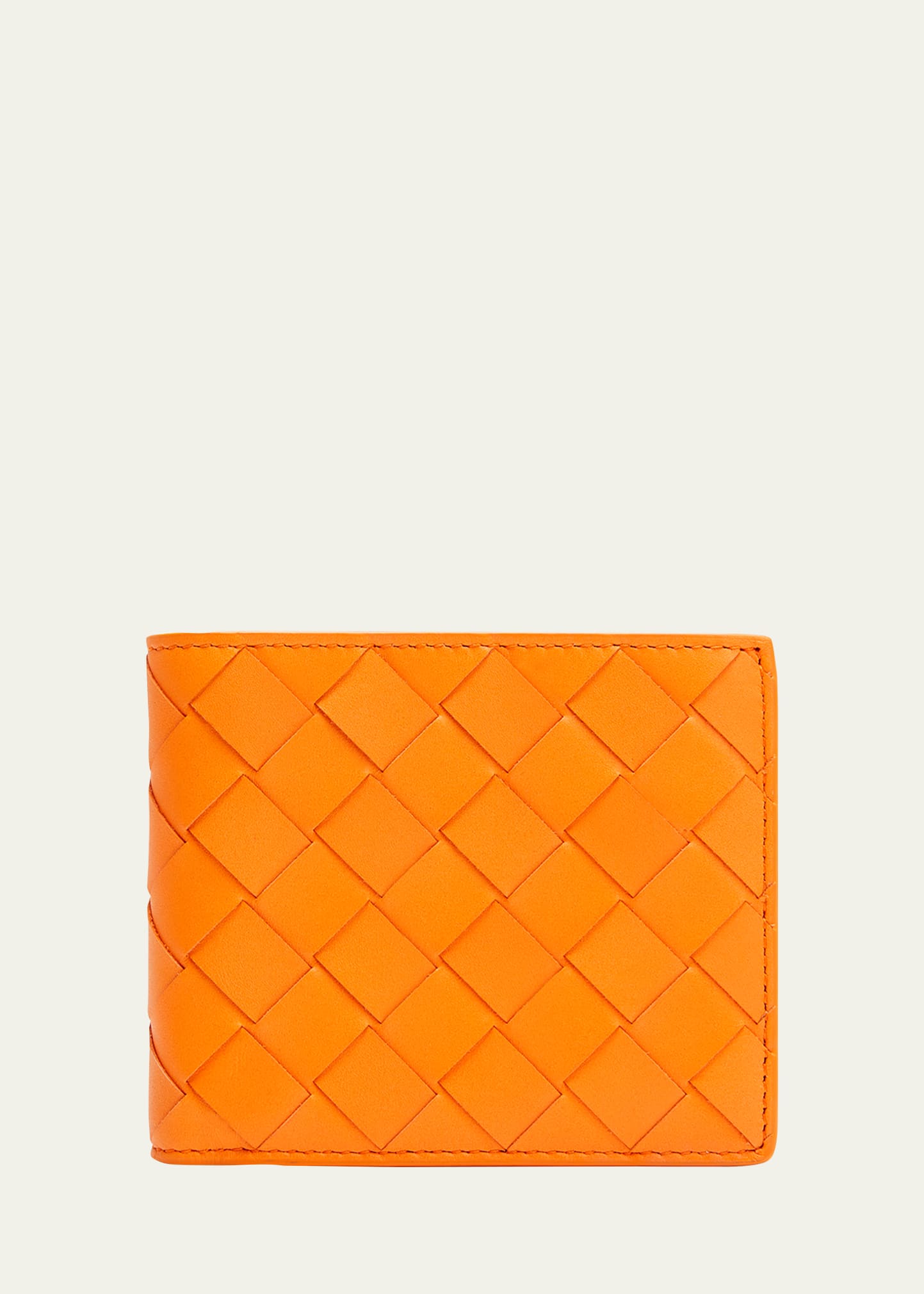 Bottega Veneta Men's Intrecciato Leather Bifold Wallet In Sunset | ModeSens