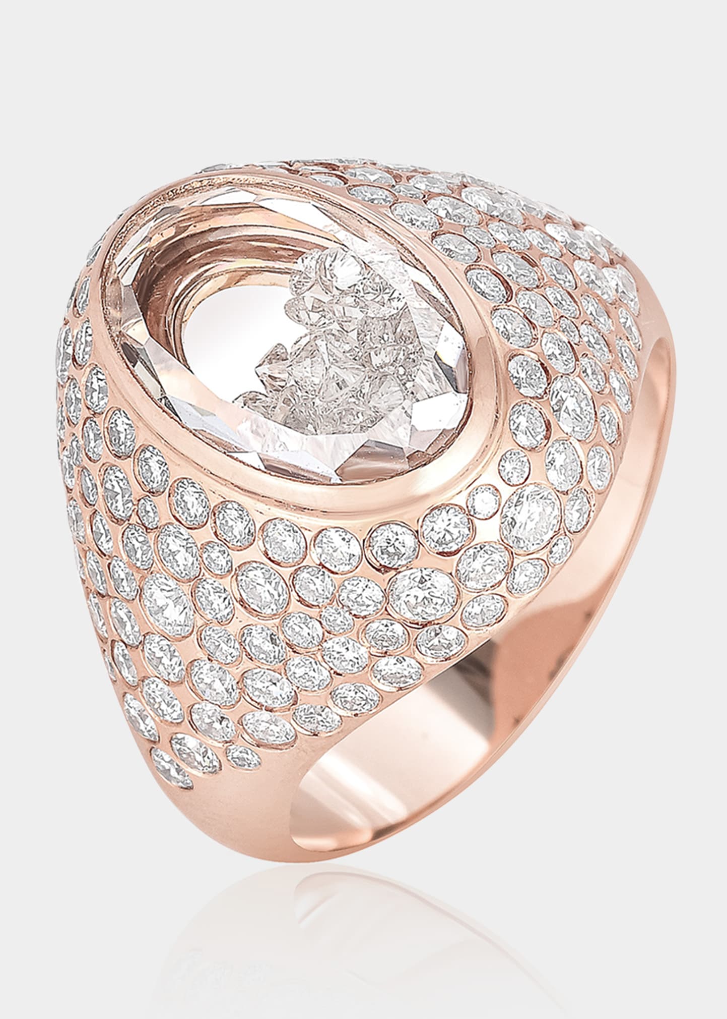 Moritz Glik Rose Gold Diamonds In White Sapphire Kaleidoscope Signet ...