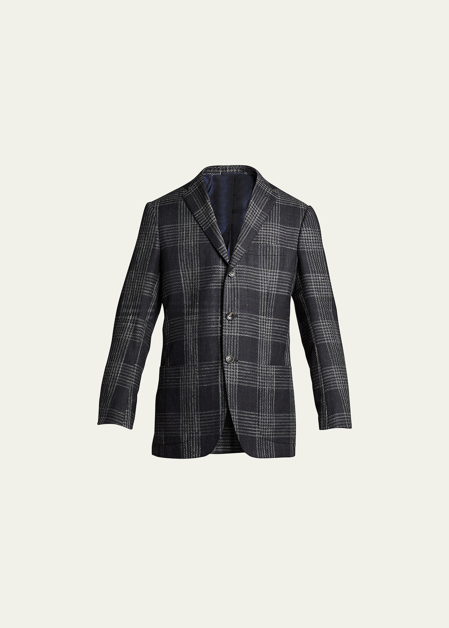 Kiton Men's Large Plaid Sport Jacket | Smart Closet