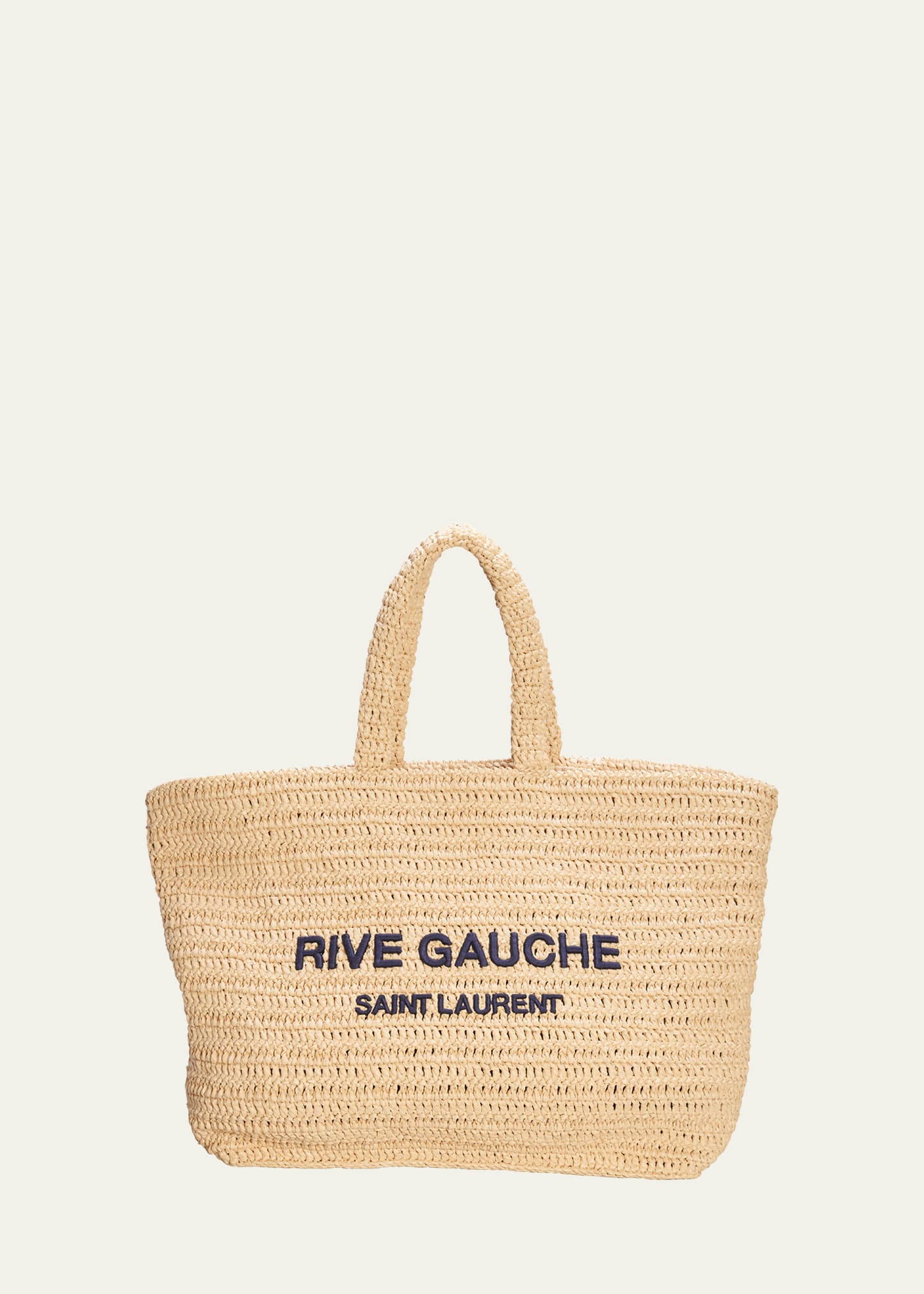 Saint Laurent Rive Gauche Raffia Tote Bag In Nat Multi | ModeSens