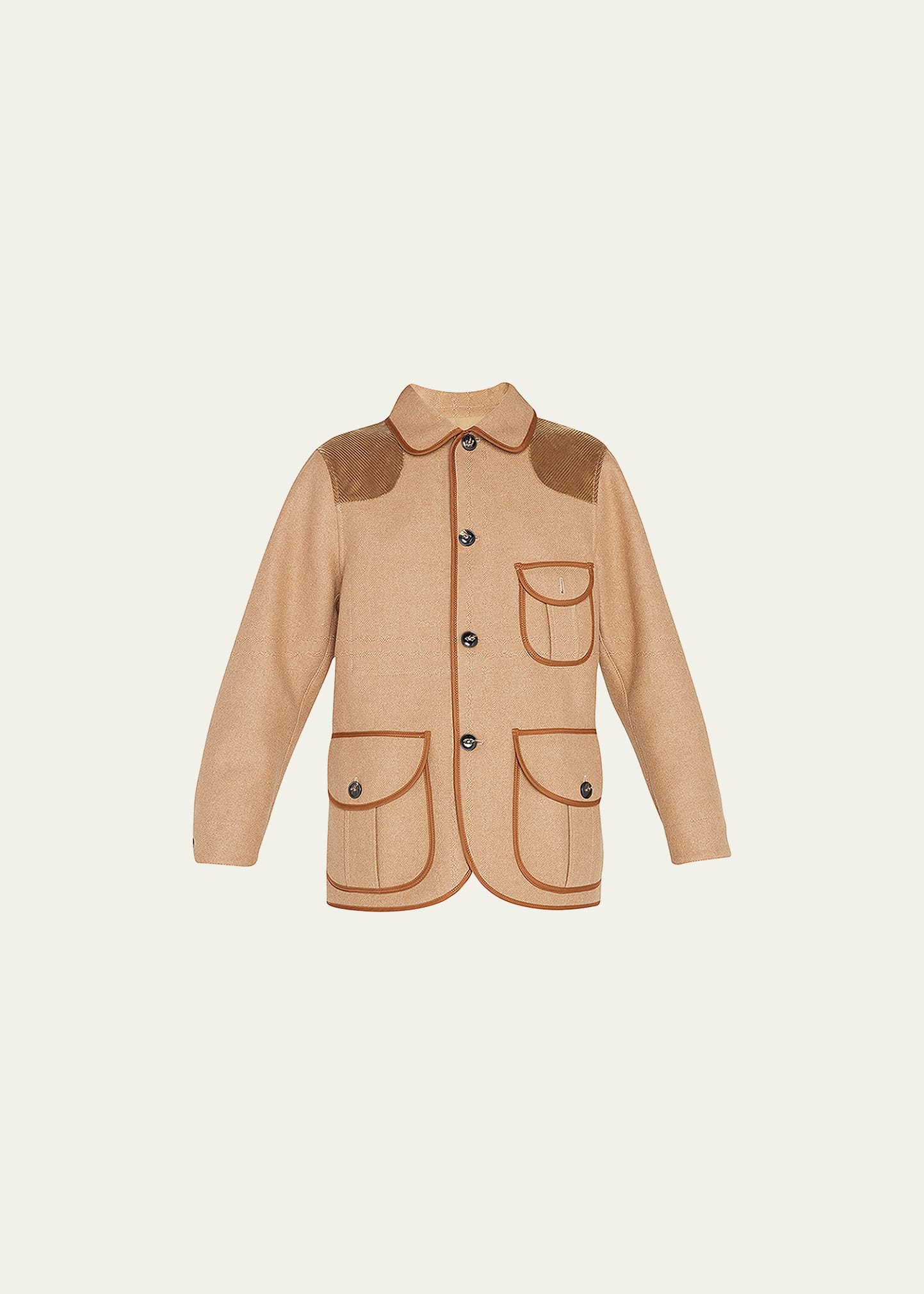 FORTELA Corduroy Shoulder Wool Hunting Coat | Smart Closet