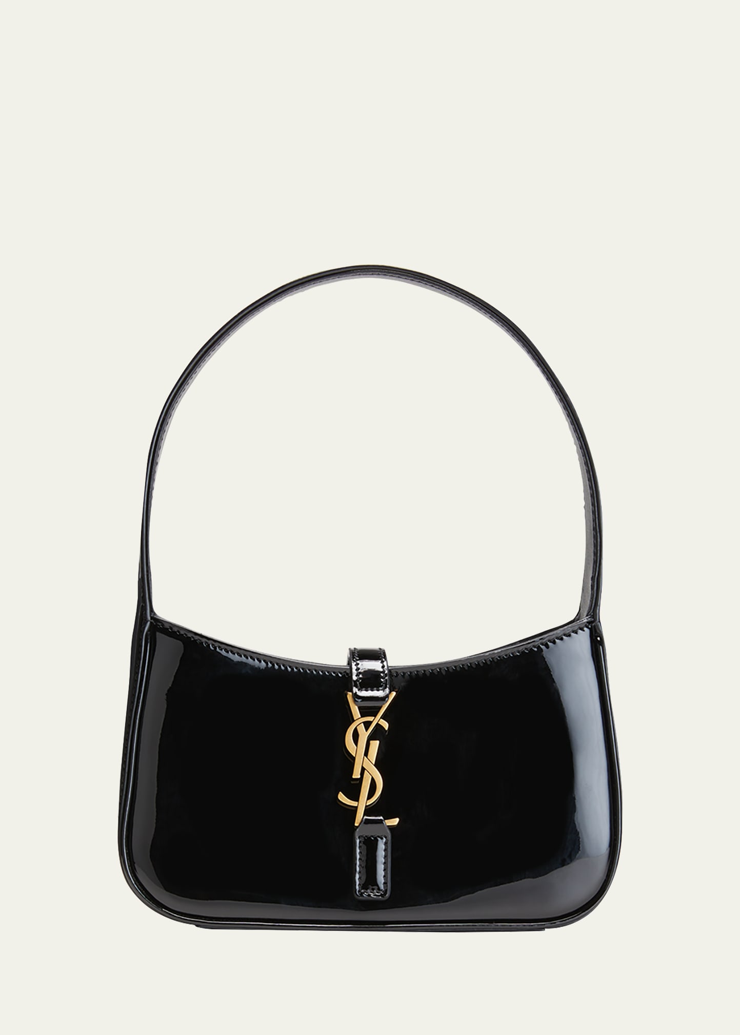 Saint Laurent Le 5a7 Ysl Patent Leather Shoulder Bag In Nero | ModeSens