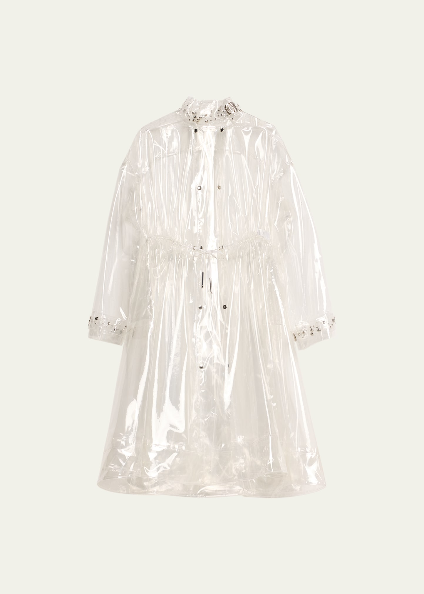 Rabanne Clear Rain Coat With Grommet Detail In Transparent | ModeSens