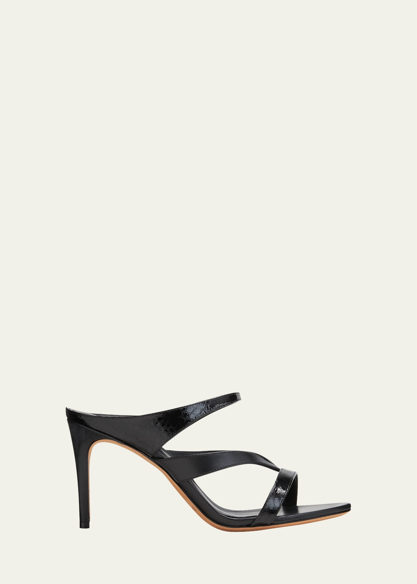 Alexandre Birman Sophie Croc-embossed Leather Sandals In Black | ModeSens