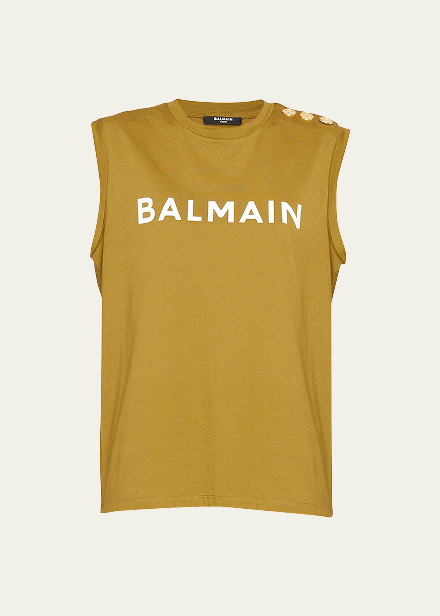 Balmain Logo Tank Top with Button Detail | Smart Closet