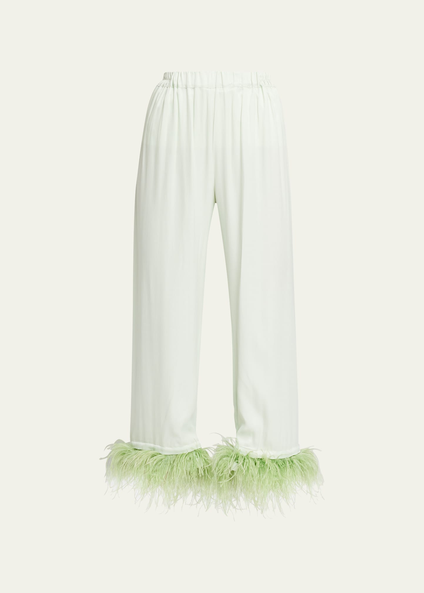 Sleeper Cropped Feather-Trim Party Pajama Pants | Smart Closet