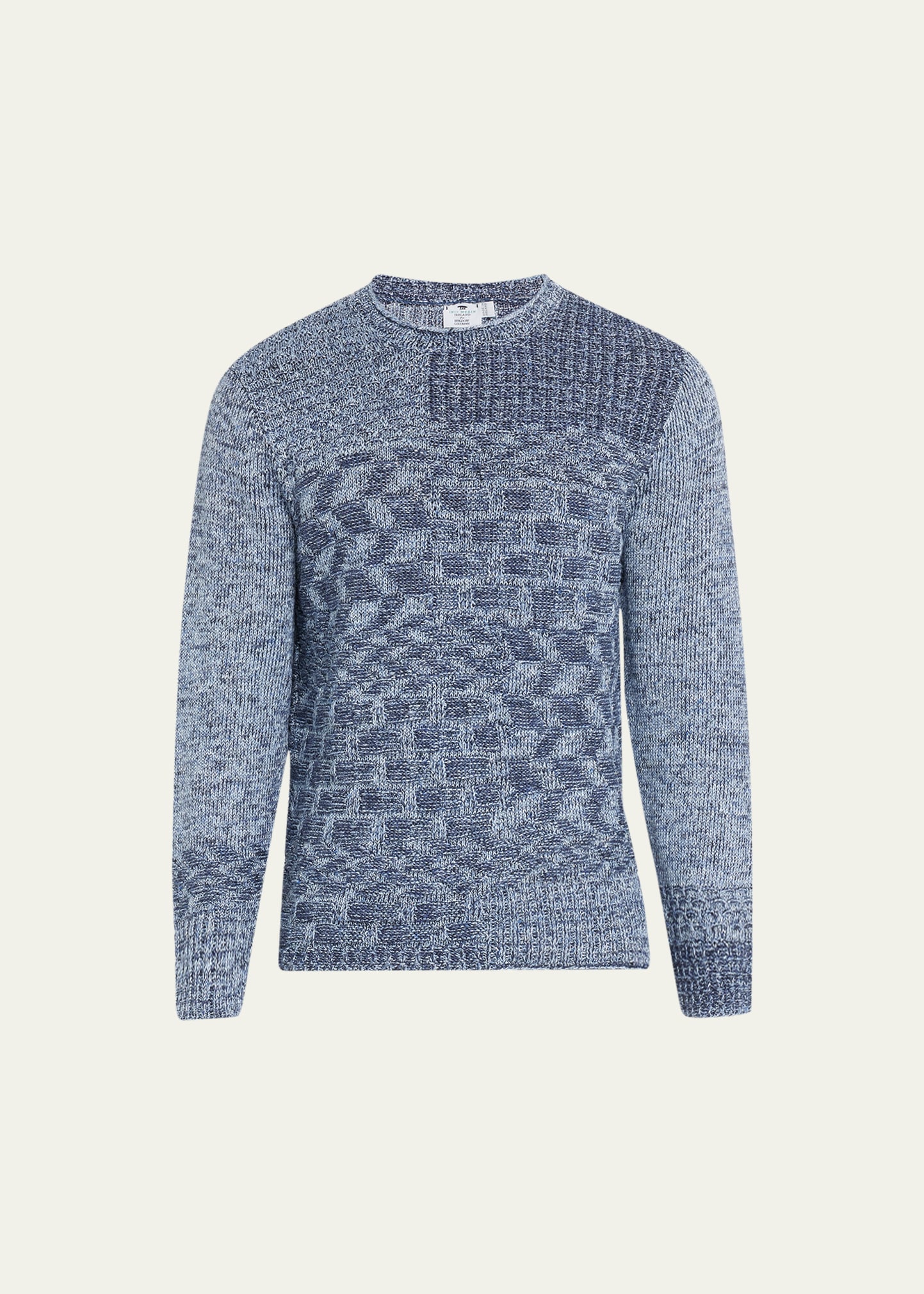 Inis Meain Men's Linen Stonewall Crew Sweater In Blue | ModeSens