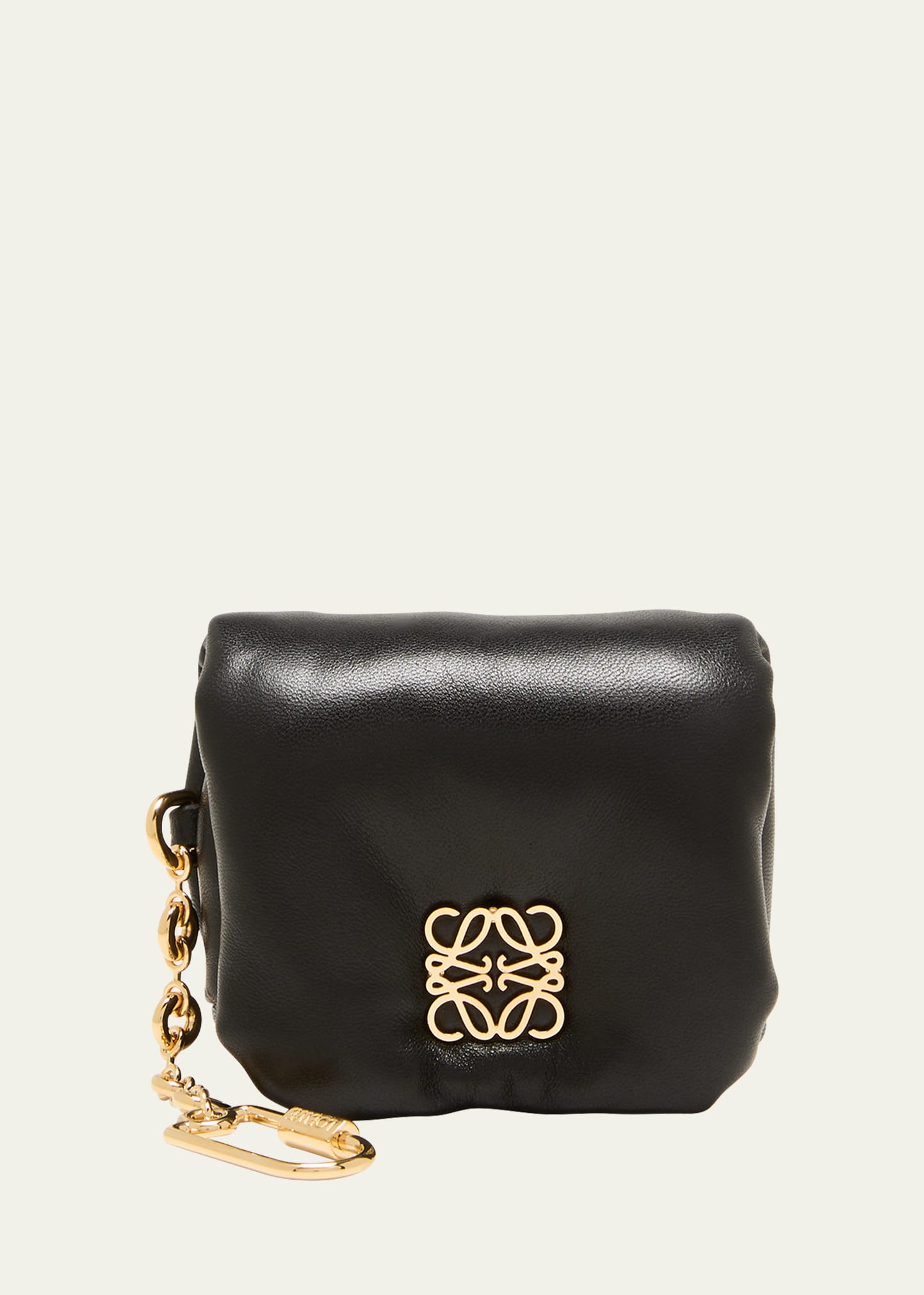 Loewe Goya Puffer Leather Case Charm In 1100 Black | ModeSens