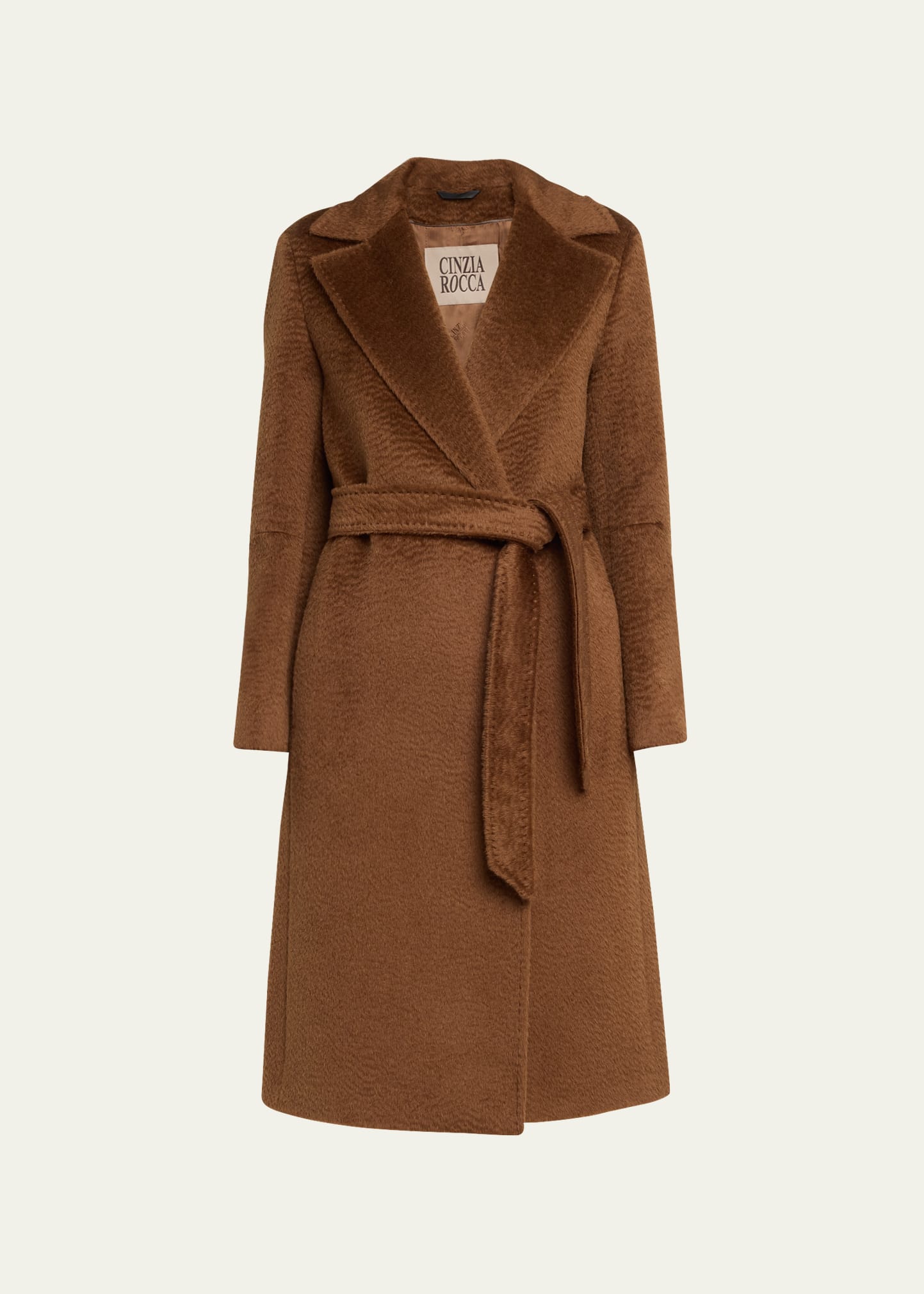 Cinzia Rocca Belted Wool Wrap Coat In Vicuna | ModeSens