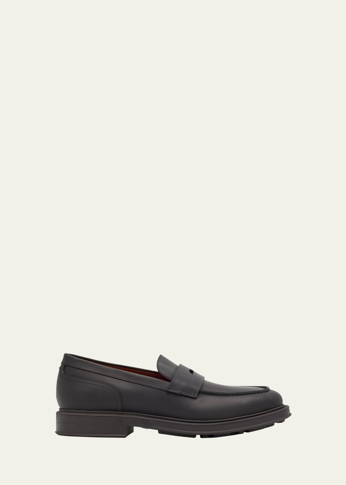 Loro Piana Men's Travis Leather Penny Loafers In Black | ModeSens