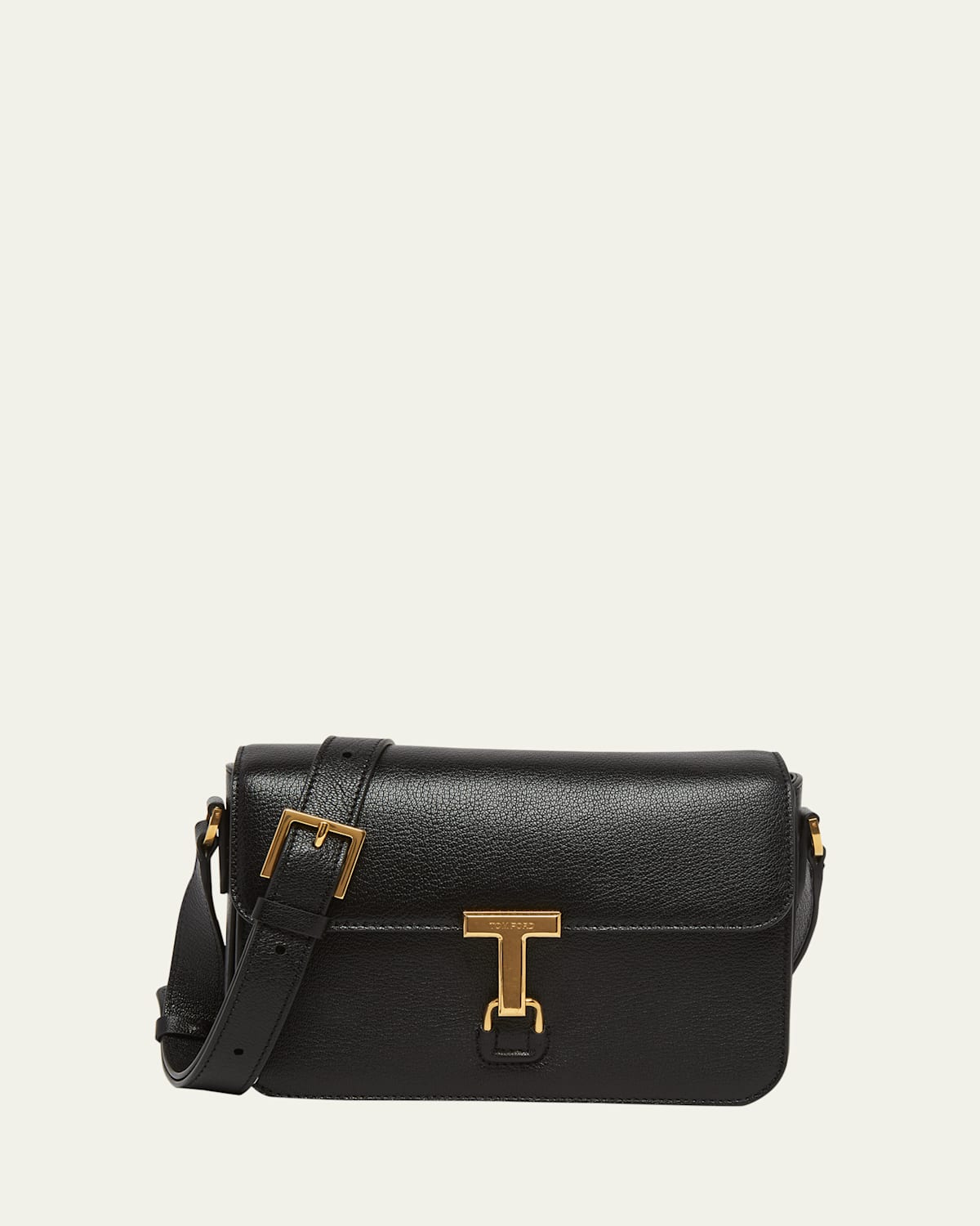 TOM FORD Men's Monarch Grained Leather Messenger Bag | Smart Closet