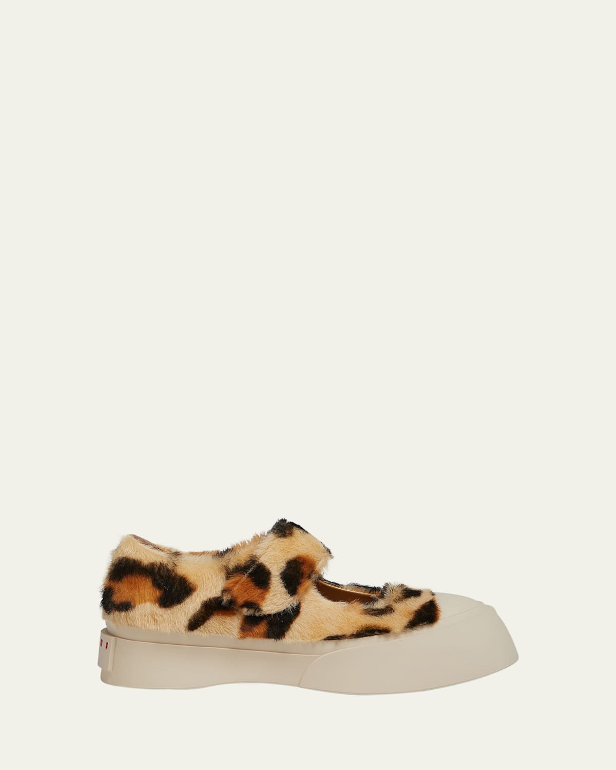 Marni Pablo Leopard-Print Shearling Mary Jane Sneakers | Smart Closet