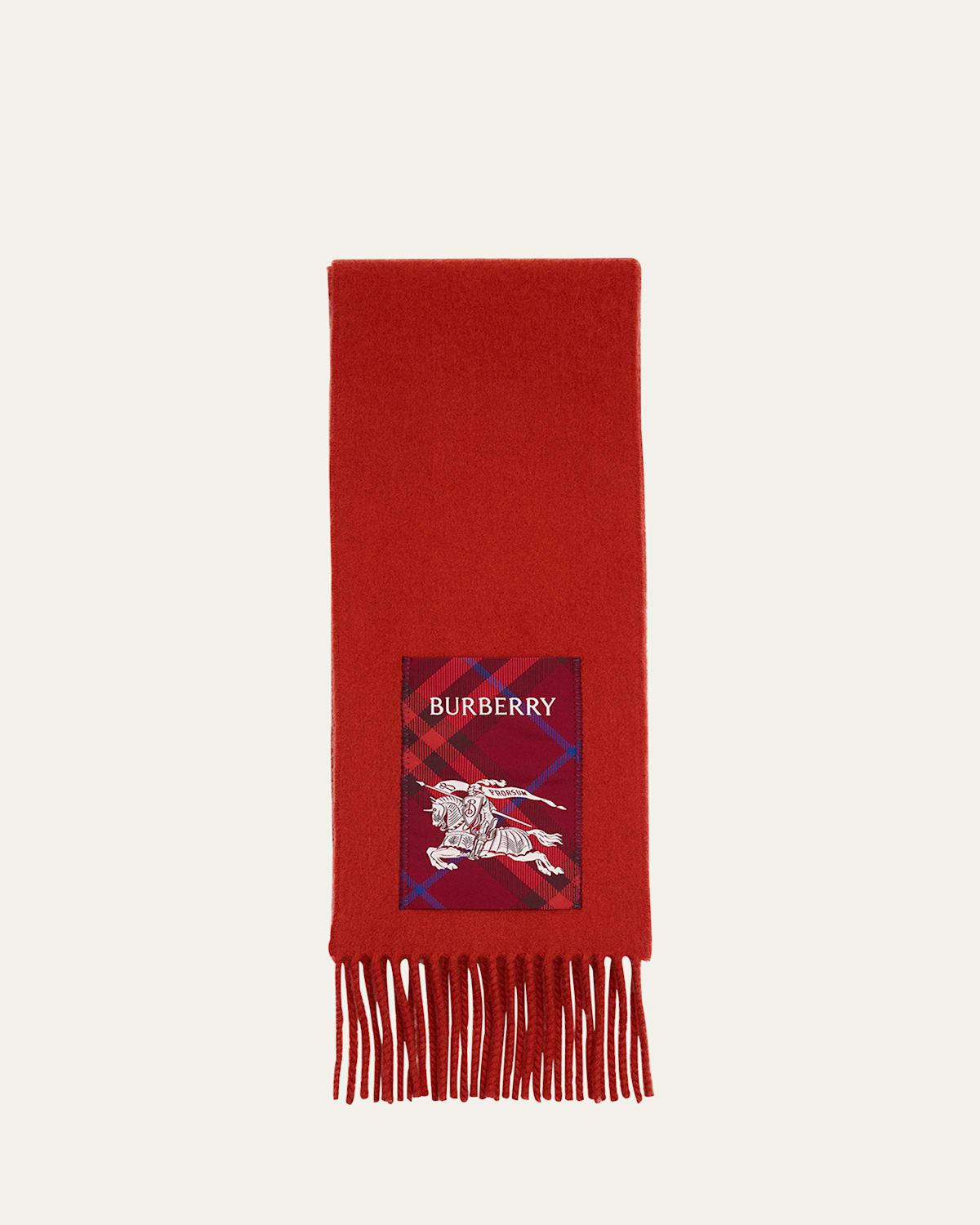 Burberry Men's Cashmere Ekd Label Scarf In Rust | ModeSens