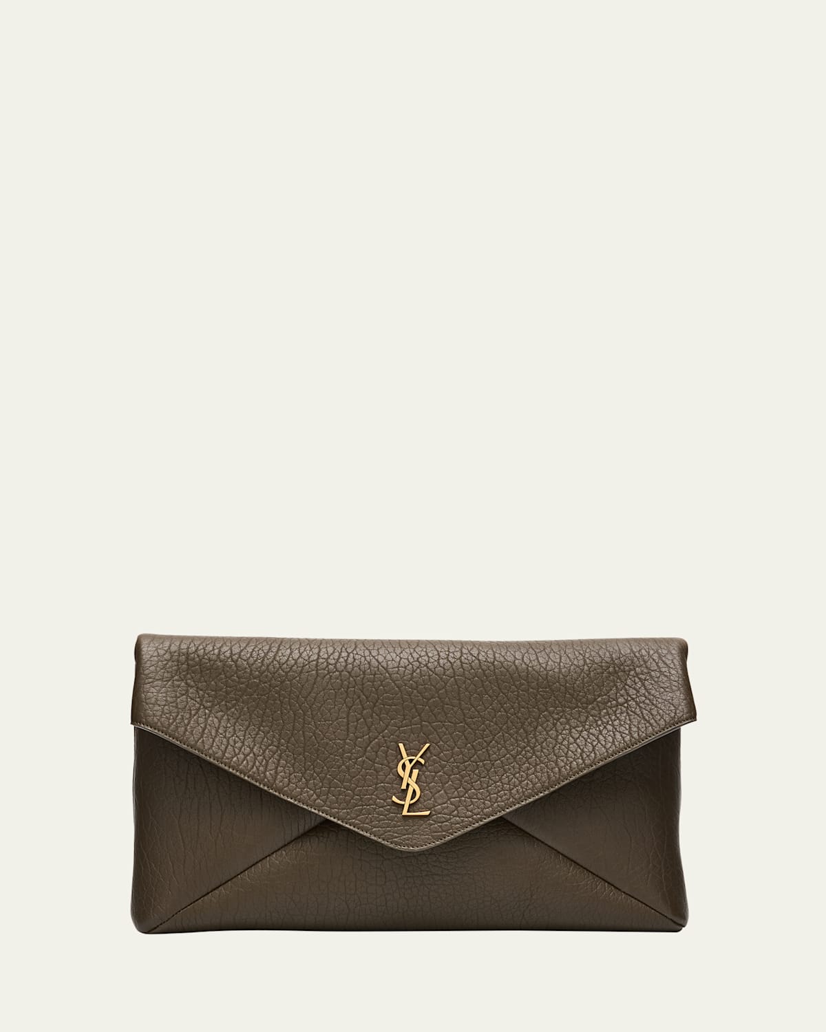 Saint Laurent YSL Envelope Pouch Bag in Grained Leather | Smart Closet