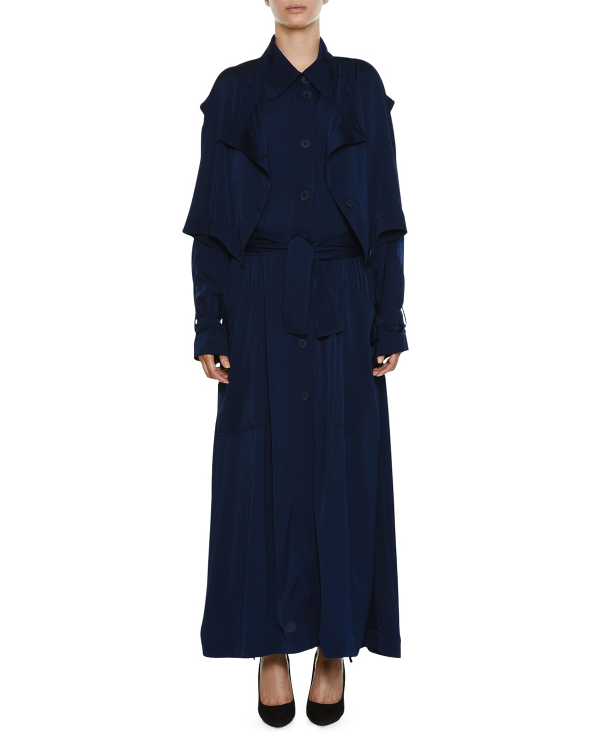 Stella McCartney Long Button-Front Trench Dress