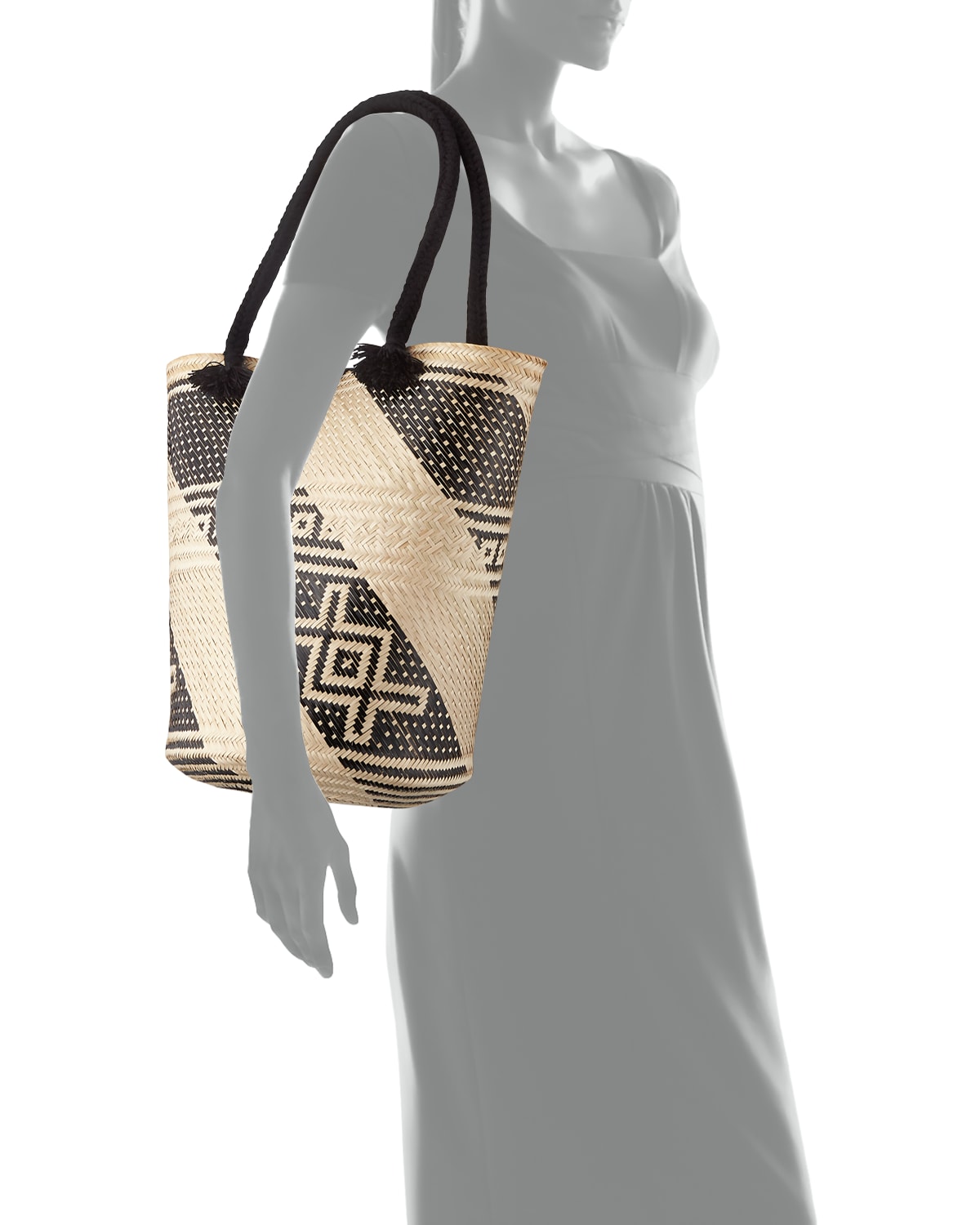Soraya Hennessy Augusta Woven Palm Tote Bag