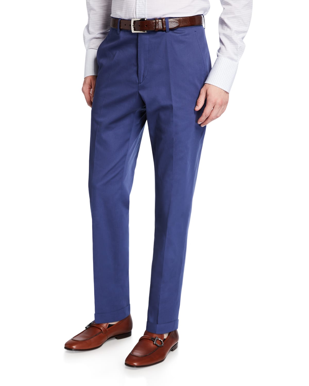 Santorelli Men's Gabardine Straight-Leg Dress Pants