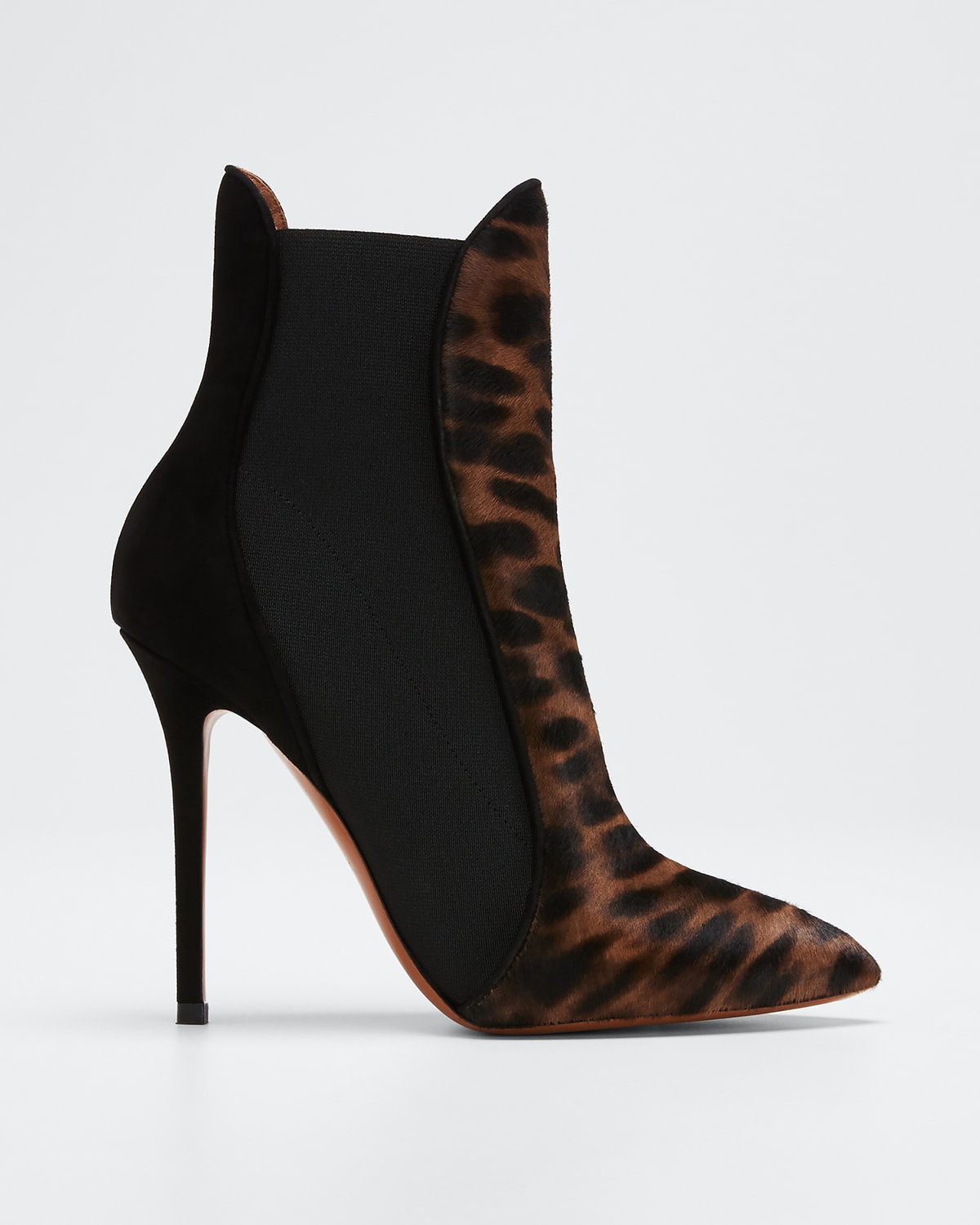 ALAIA Leopard Pony Hair Gored Booties