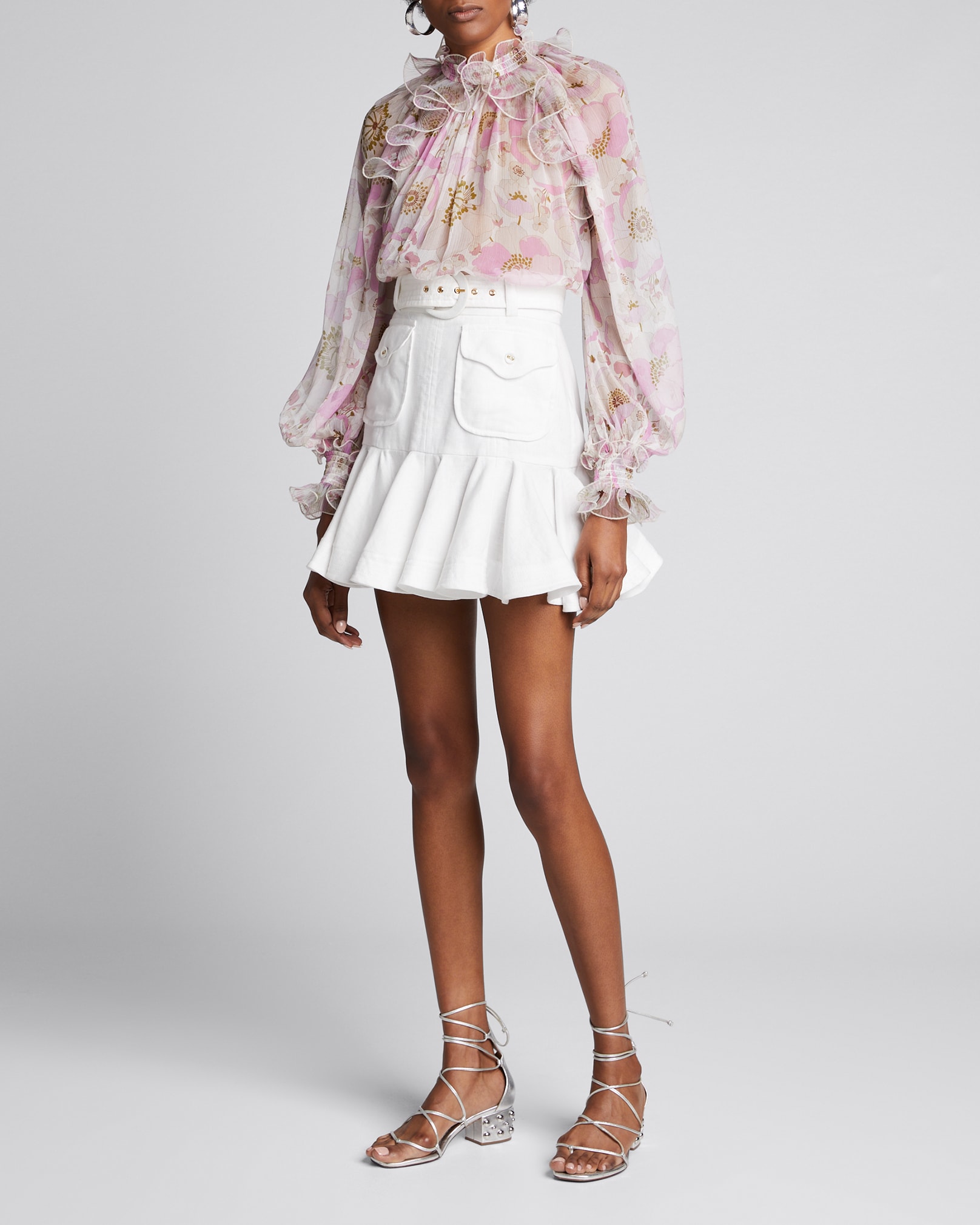 Zimmermann Super Eight Linen Safari Skirt