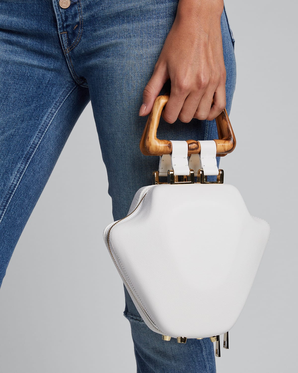 Sabry Marouf Leather Micro Tut Top Handle Bag