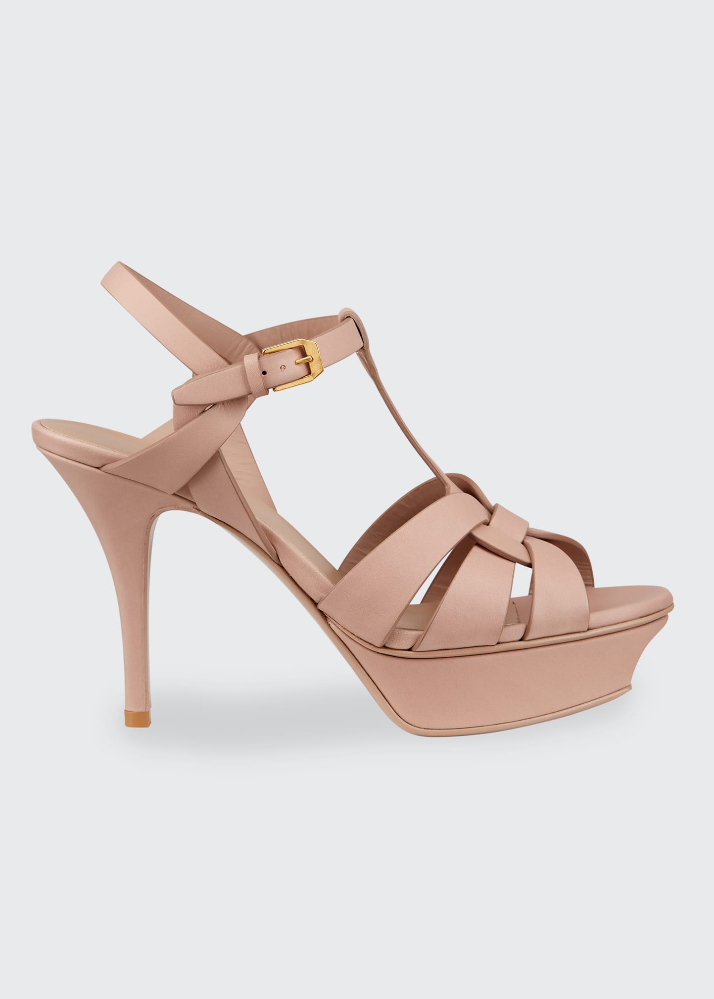 Gianvito Rossi Strappy Metallic Leather Platform Sandals - Bergdorf Goodman