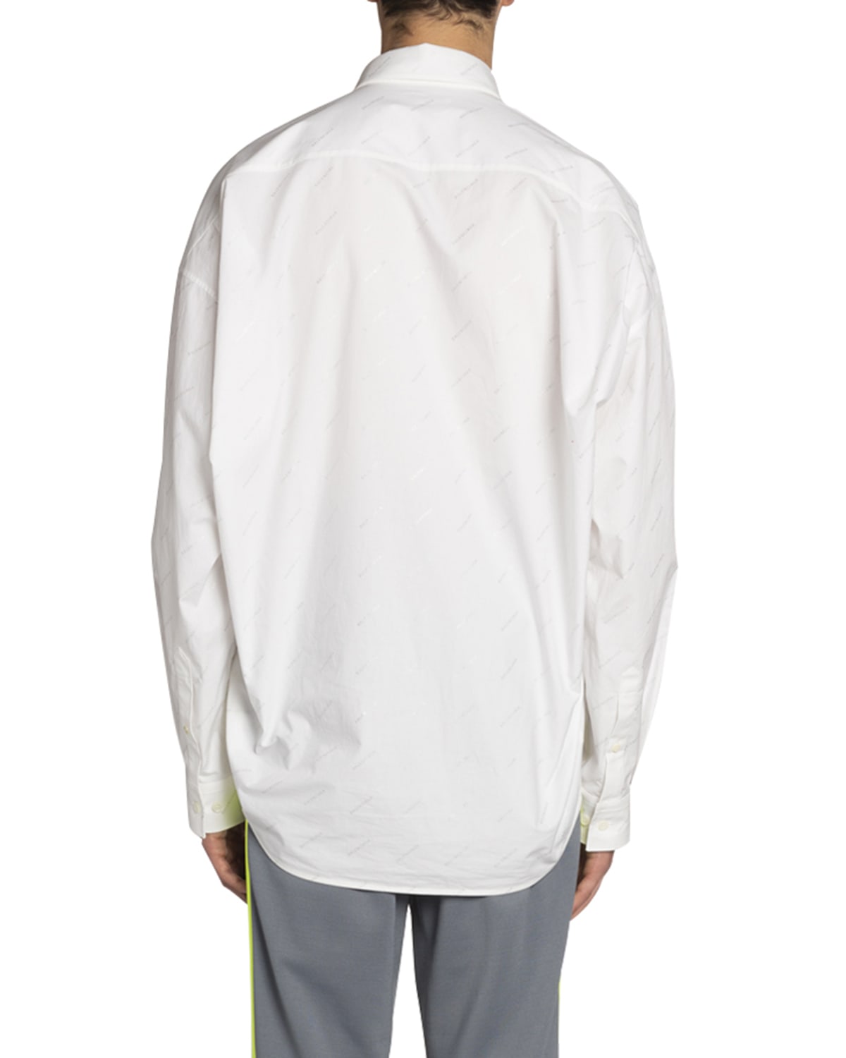 Balenciaga Men's Logo Poplin Cocoon Sport Shirt