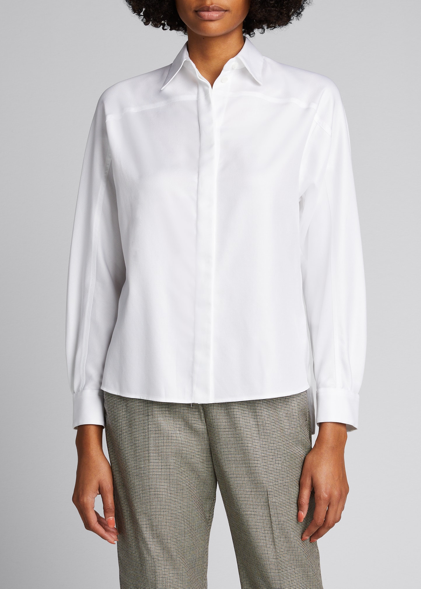 Agnona Classic Boyfriend Cotton Blouse