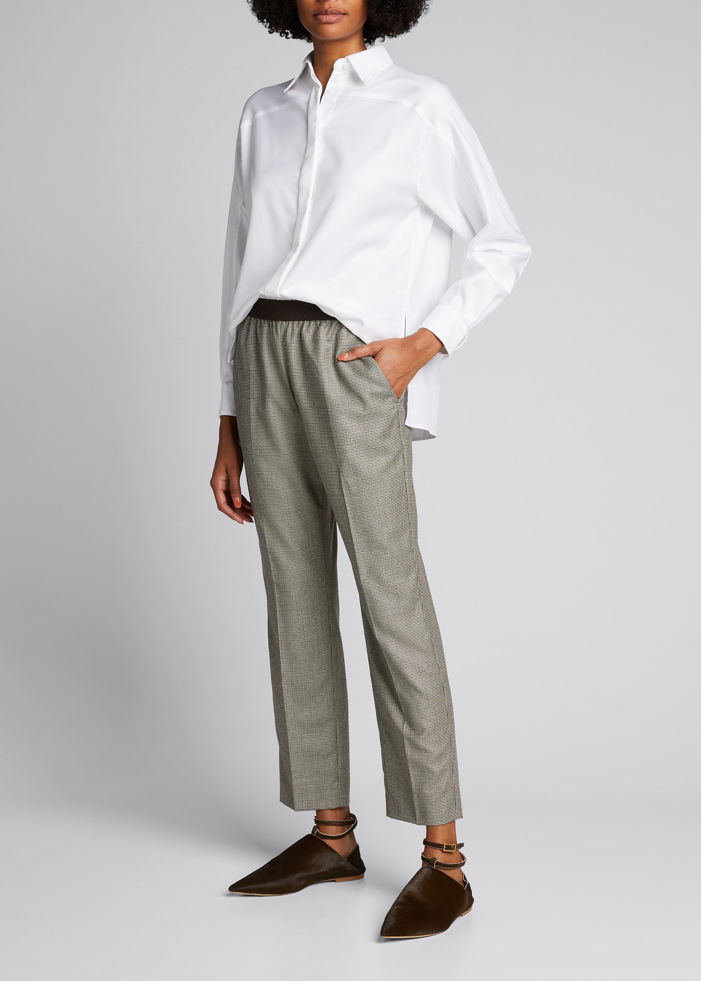 Agnona Classic Boyfriend Cotton Blouse