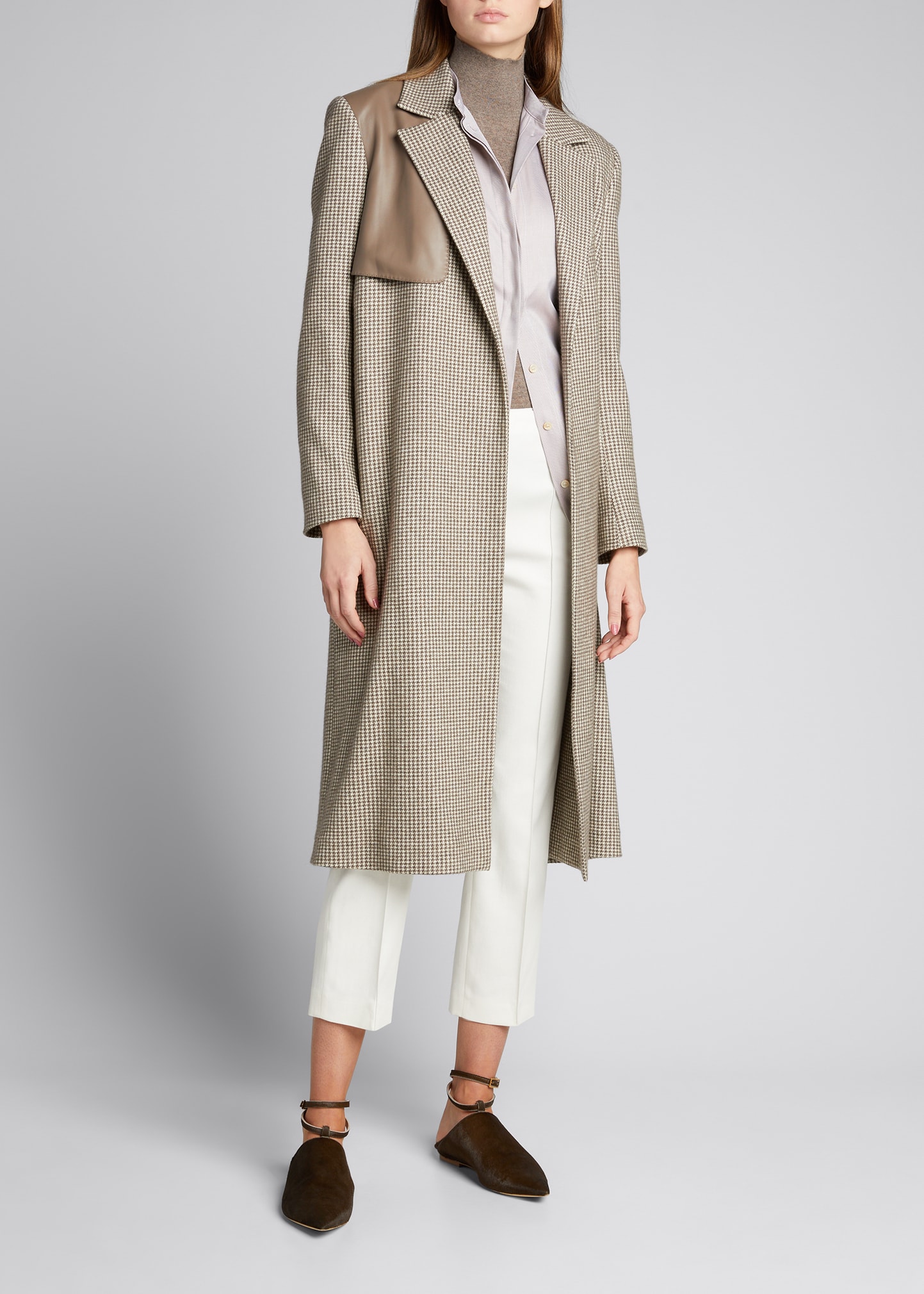 Agnona Colorblock Tie-Front Long Trench Coat