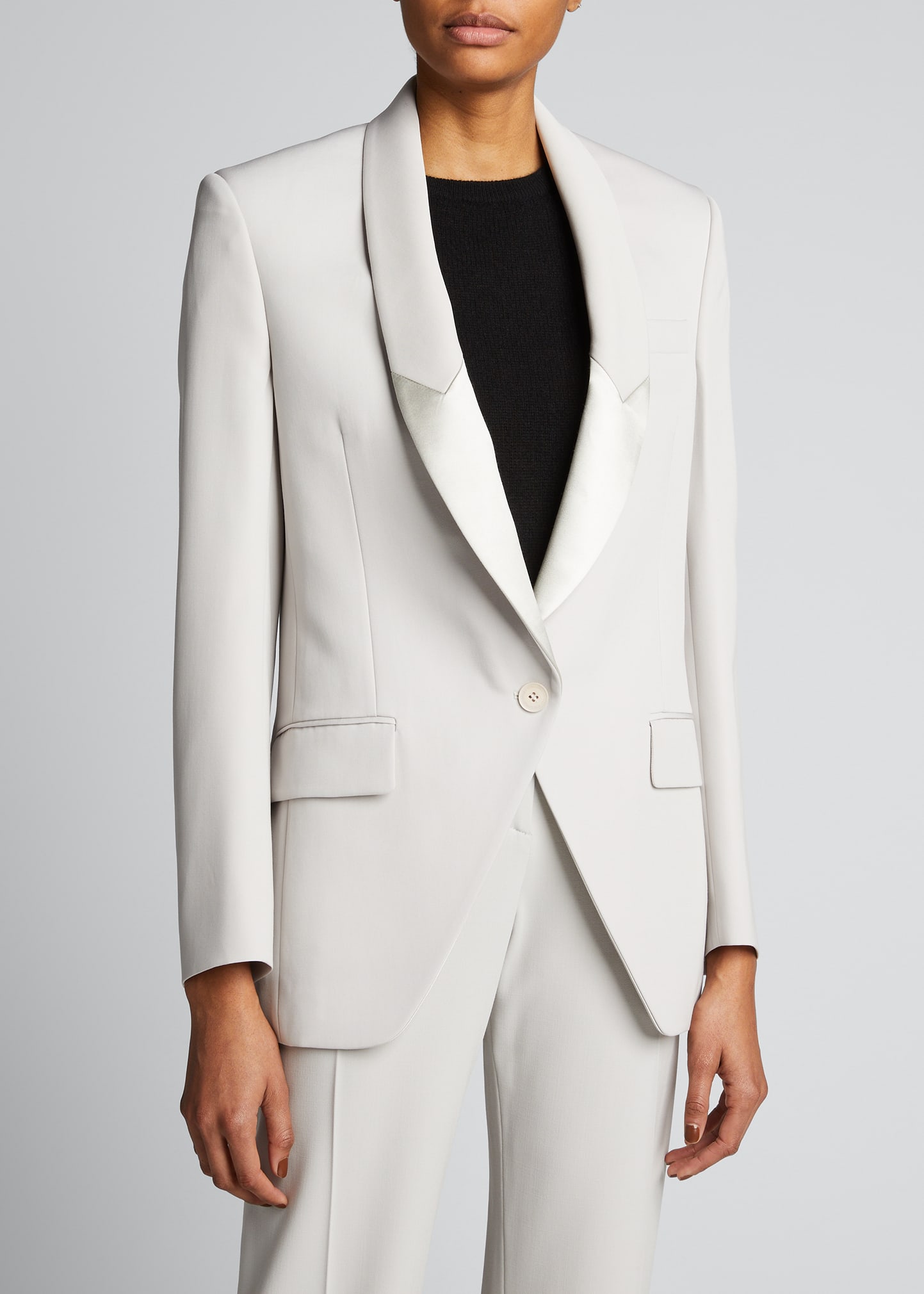Stella McCartney Oversized Wool Twill Peak-Lapel Tuxedo Jacket