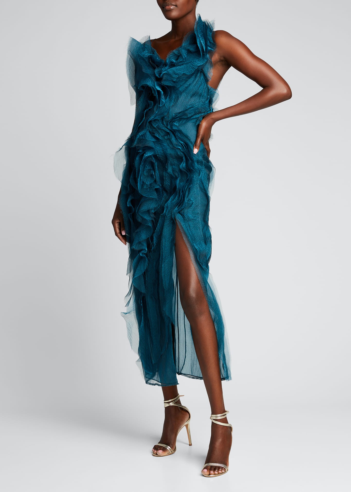Jason Wu Collection Organza Ruffle Column Dress