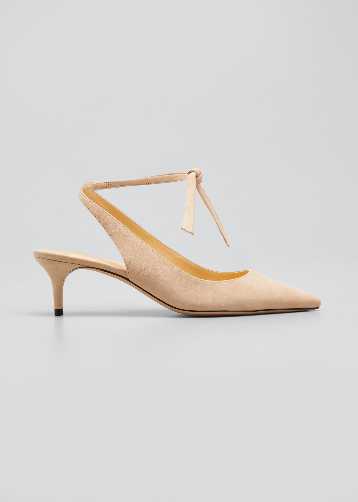 Alexandre Birman Clarita 50 Suede Slingback Ankle-Tie Pumps