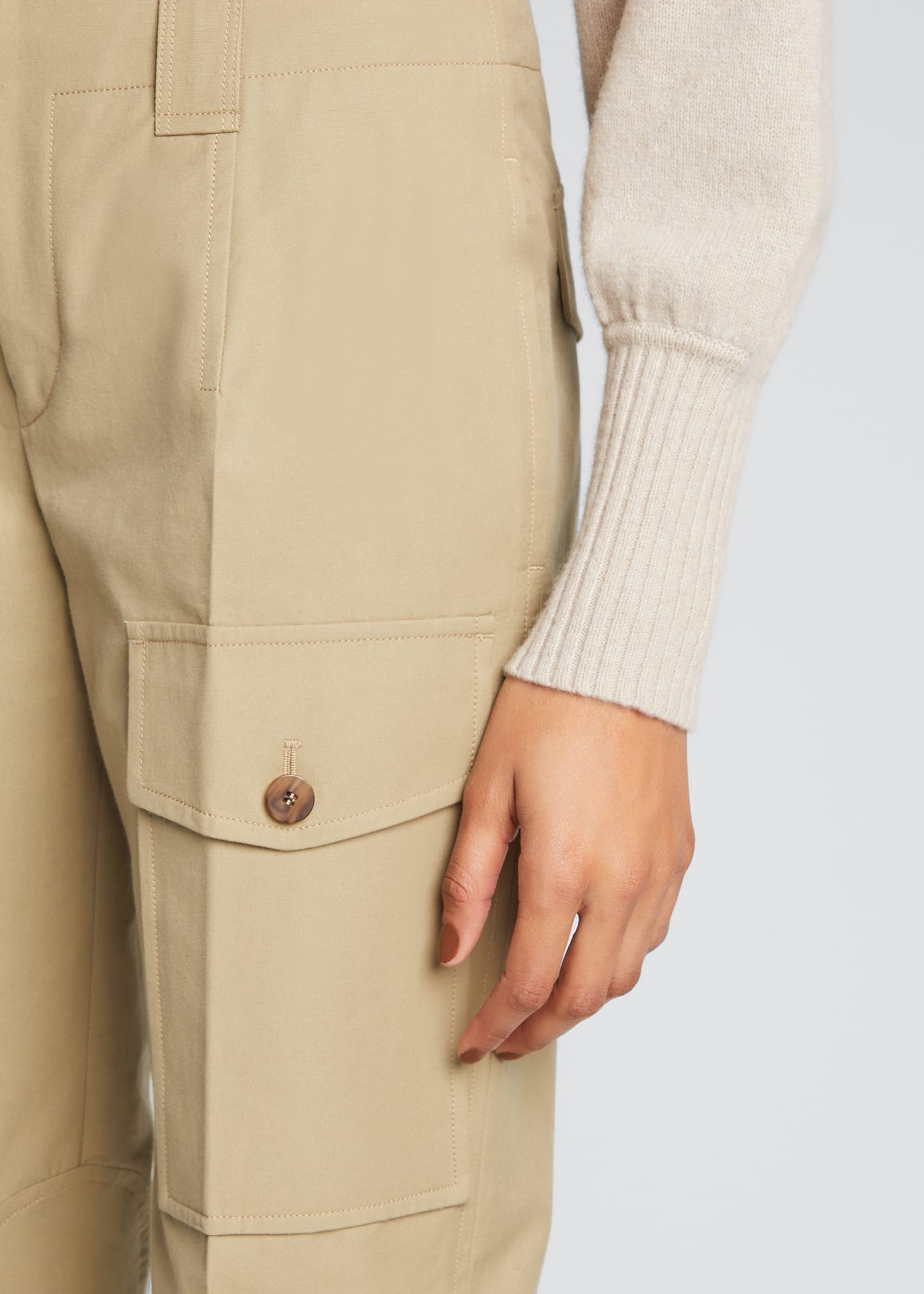 Chloe Cotton Cargo Pants with Button Detail