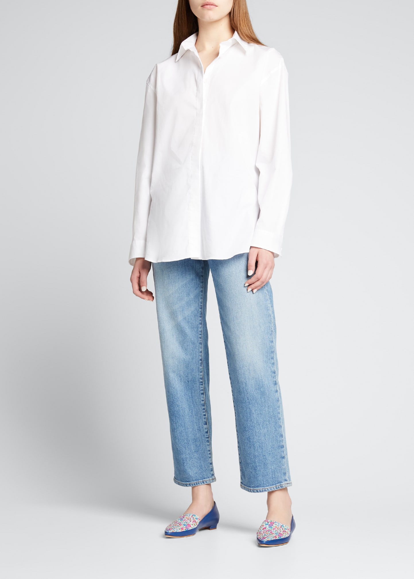 Manolo Blahnik Tintoretta Floral-Print Leather Loafers