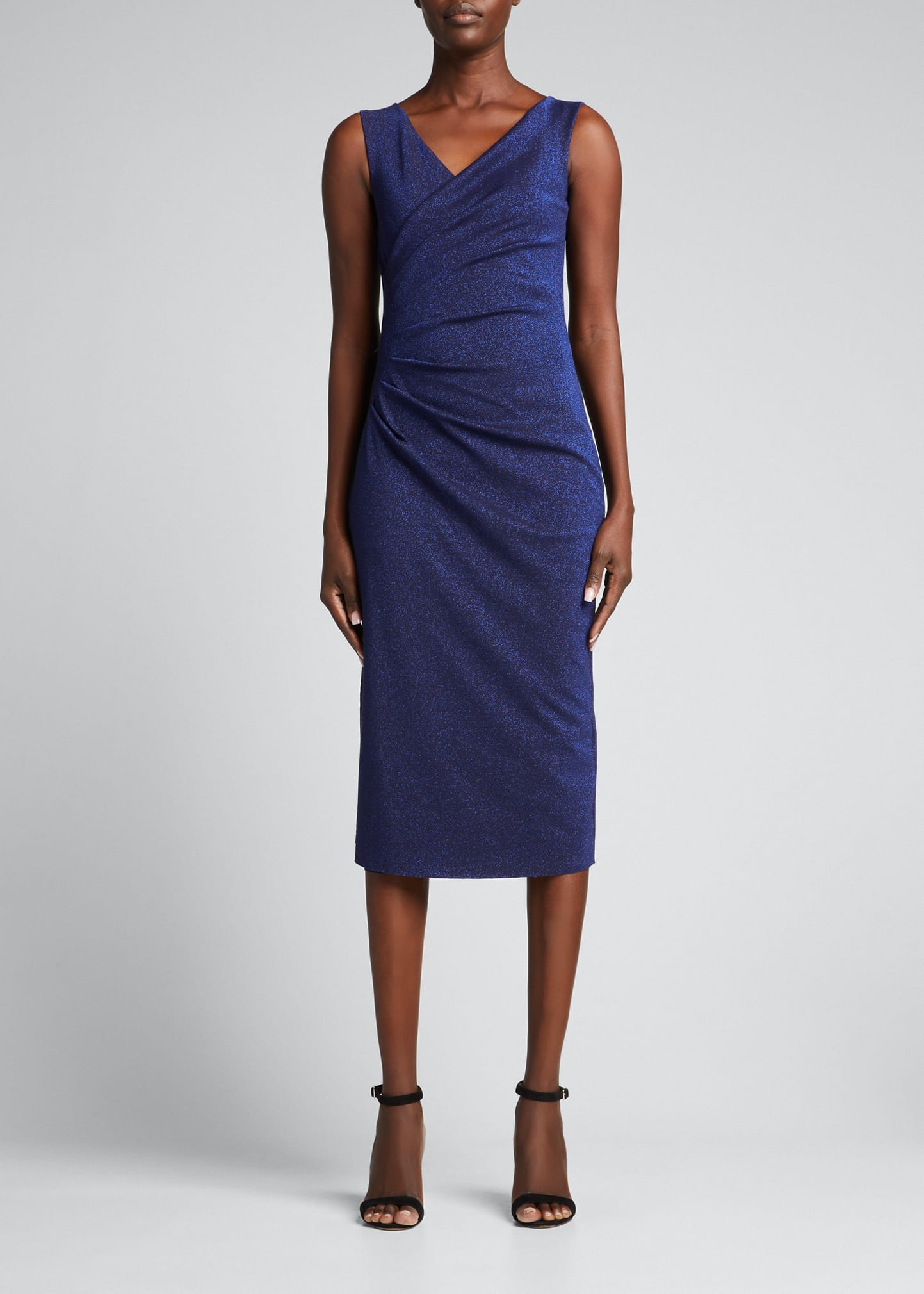 Azeeza Rory Puff-Sleeve Silk Midi Dress - Bergdorf Goodman