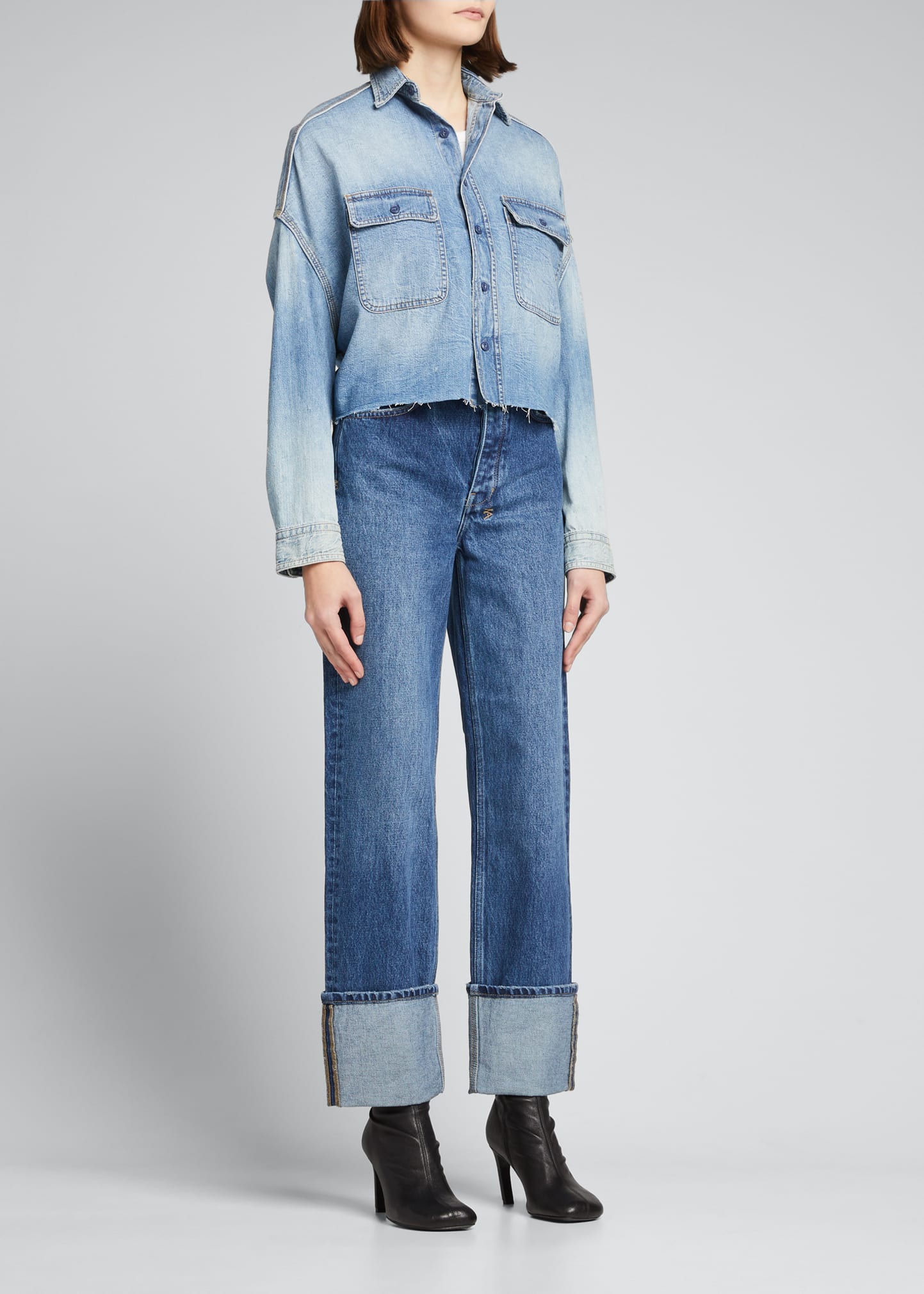 FRAME Le Original High-Rise Straight Crop Jeans - Bergdorf Goodman