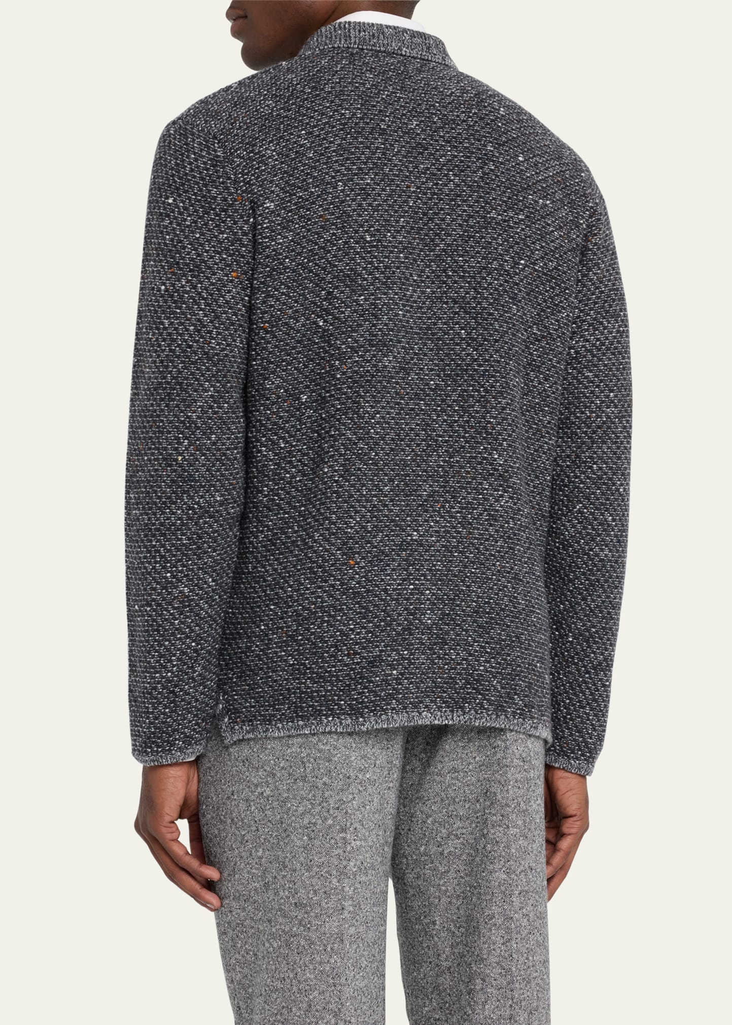 Inis Meain Men's Brieidin Wool-Knit Overshirt