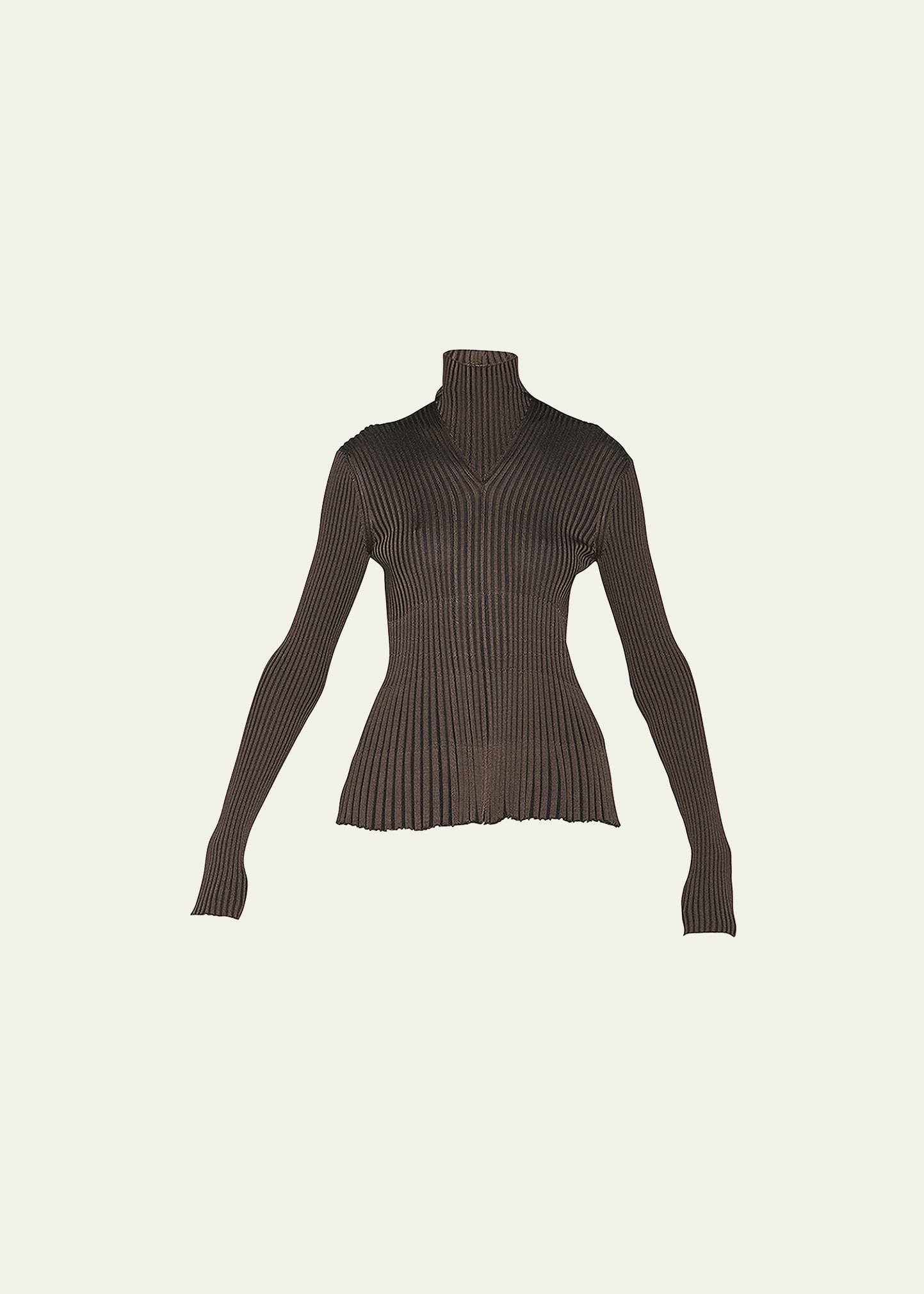 Bottega Veneta Button-Keyhole Turtleneck Plisse Knit Sweater - Big ...