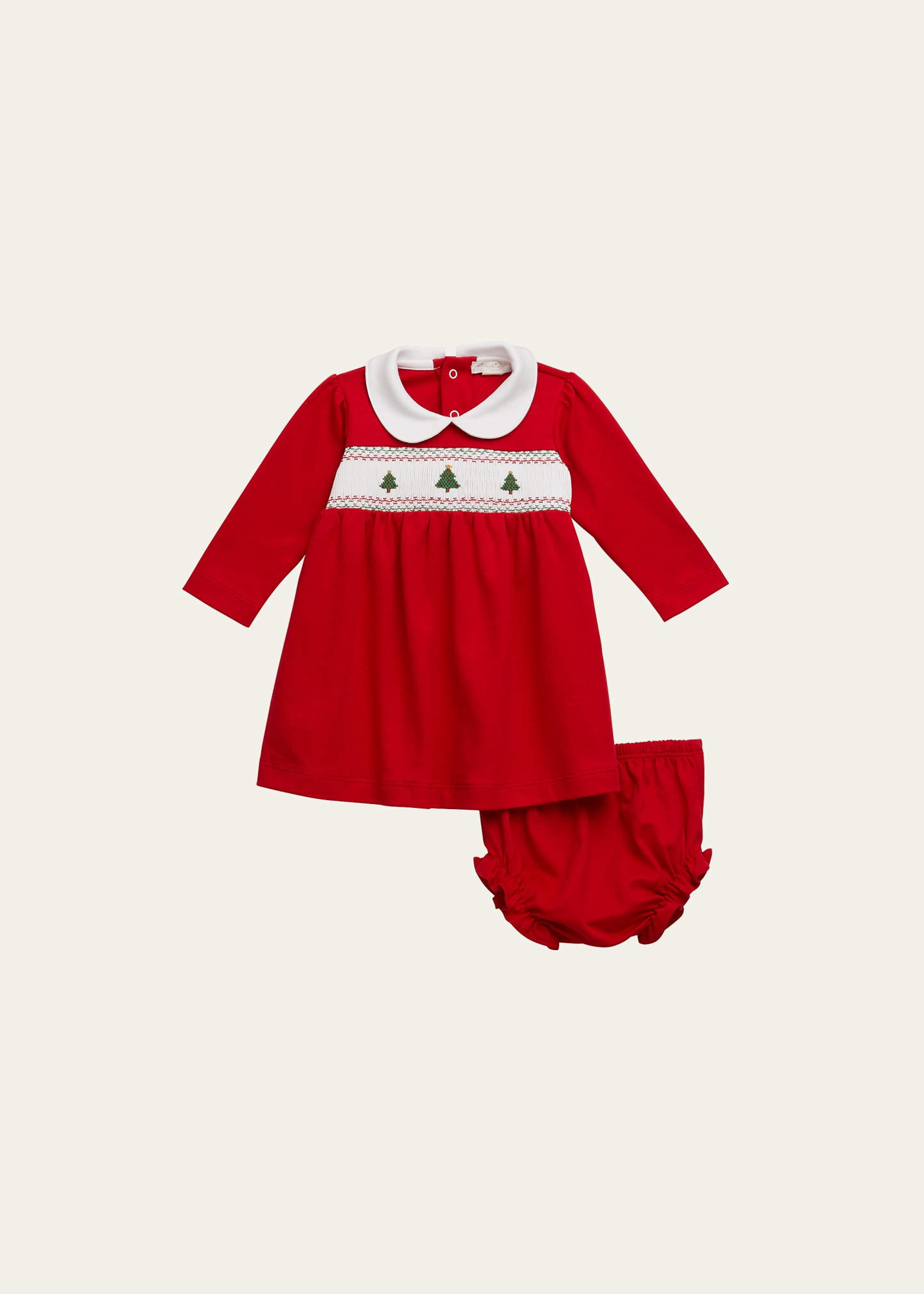 Kissy Kissy Girl's Smocked Holiday Dress & Bloomers Set, Size 0M-18M