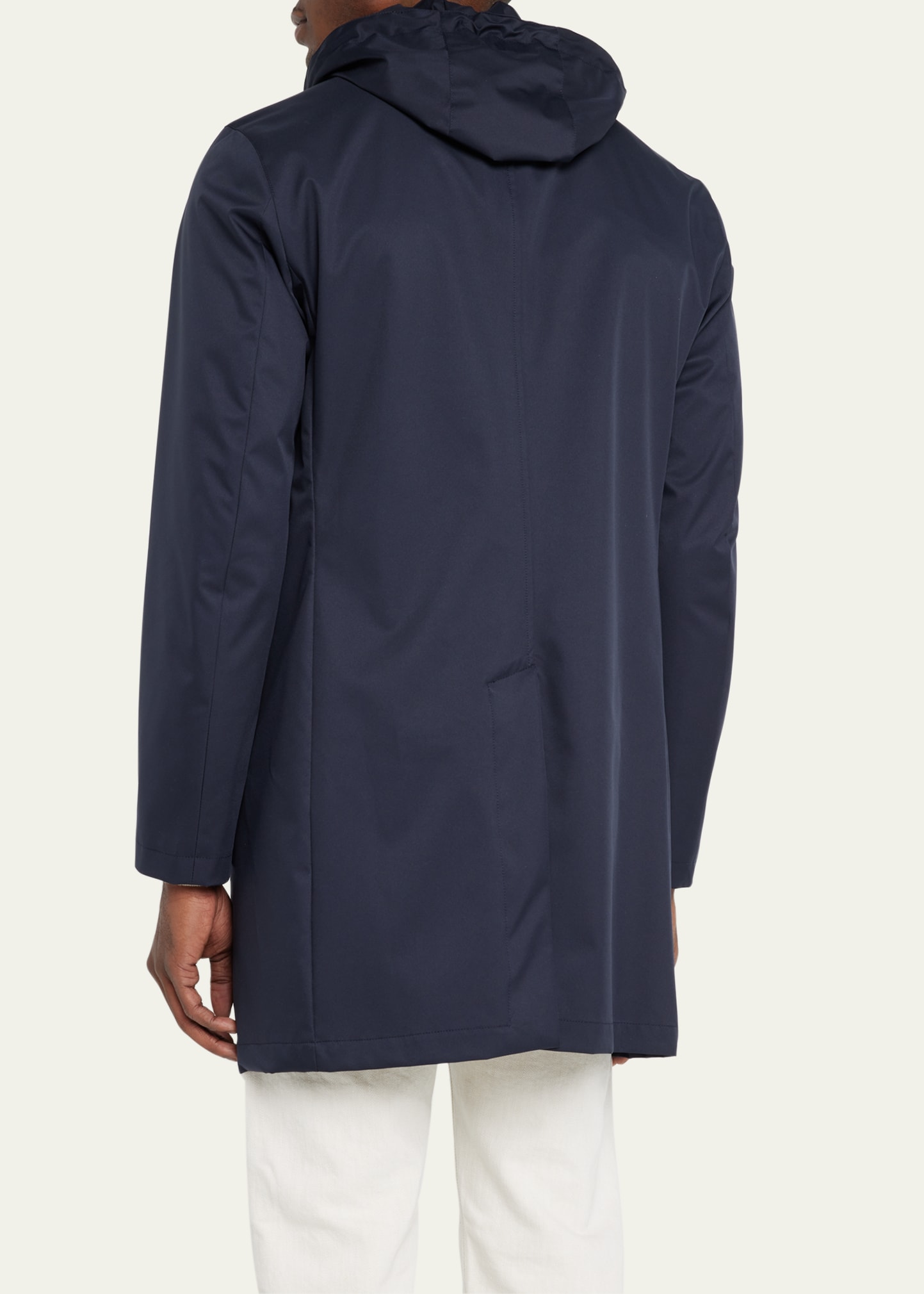 Kiton Men's 4-Layer Raincoat with Removable Hood