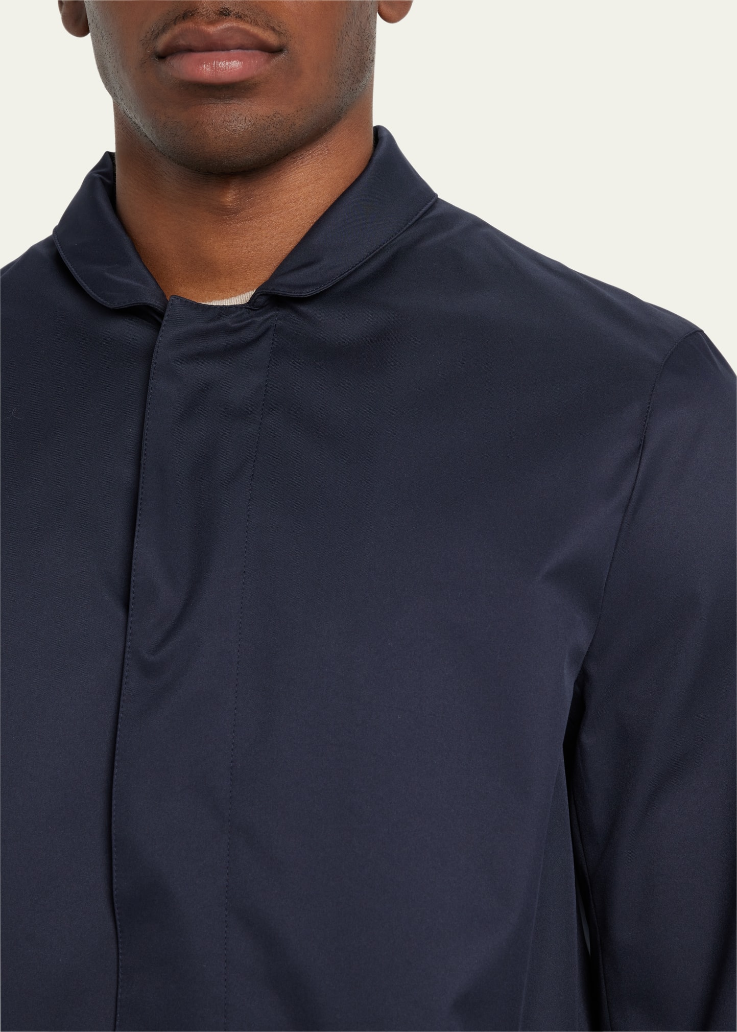 Kiton Men's 4-Layer Raincoat with Removable Hood