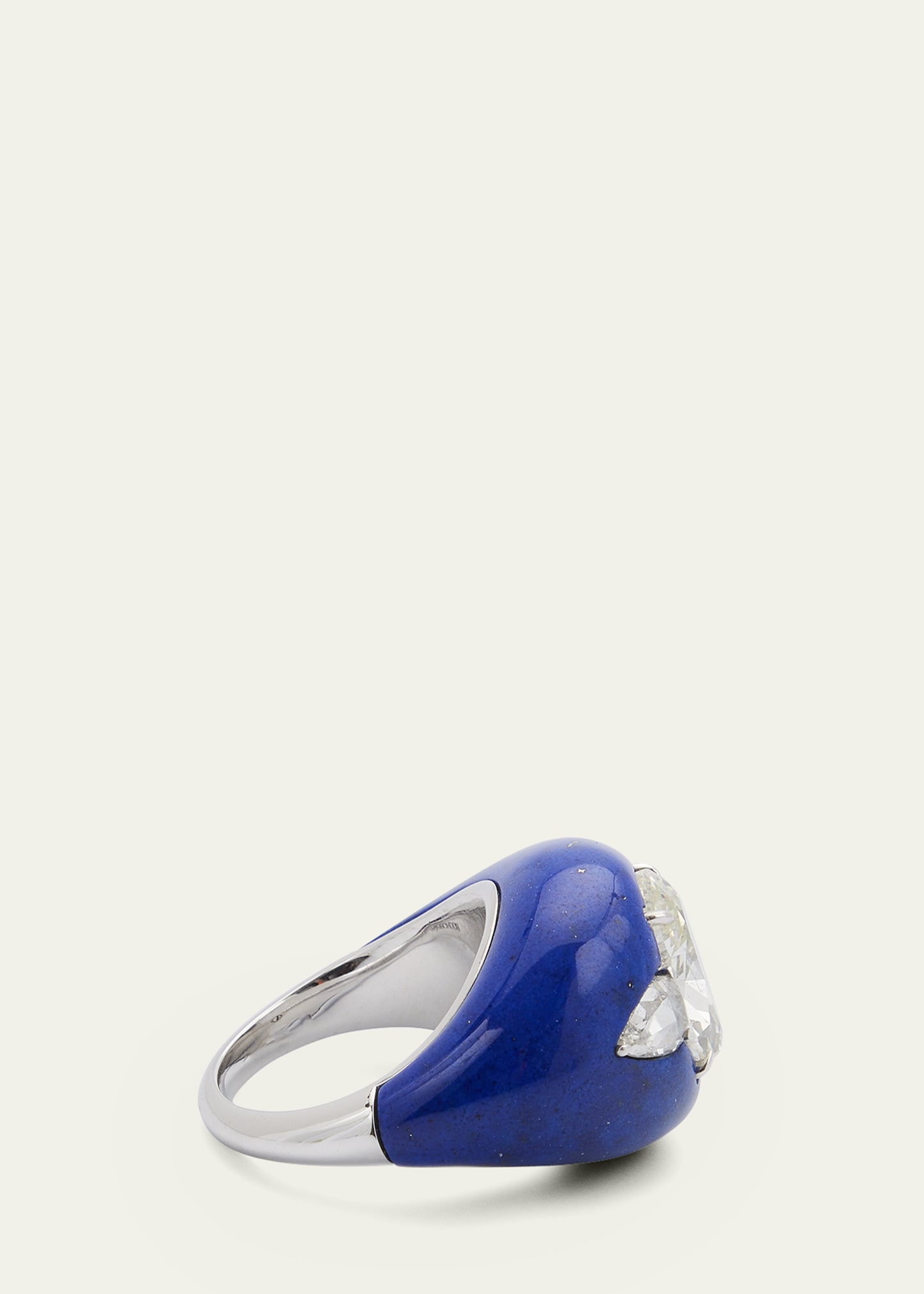 Boghossian White Gold Ring with Diamonds and Lapis Lazuli