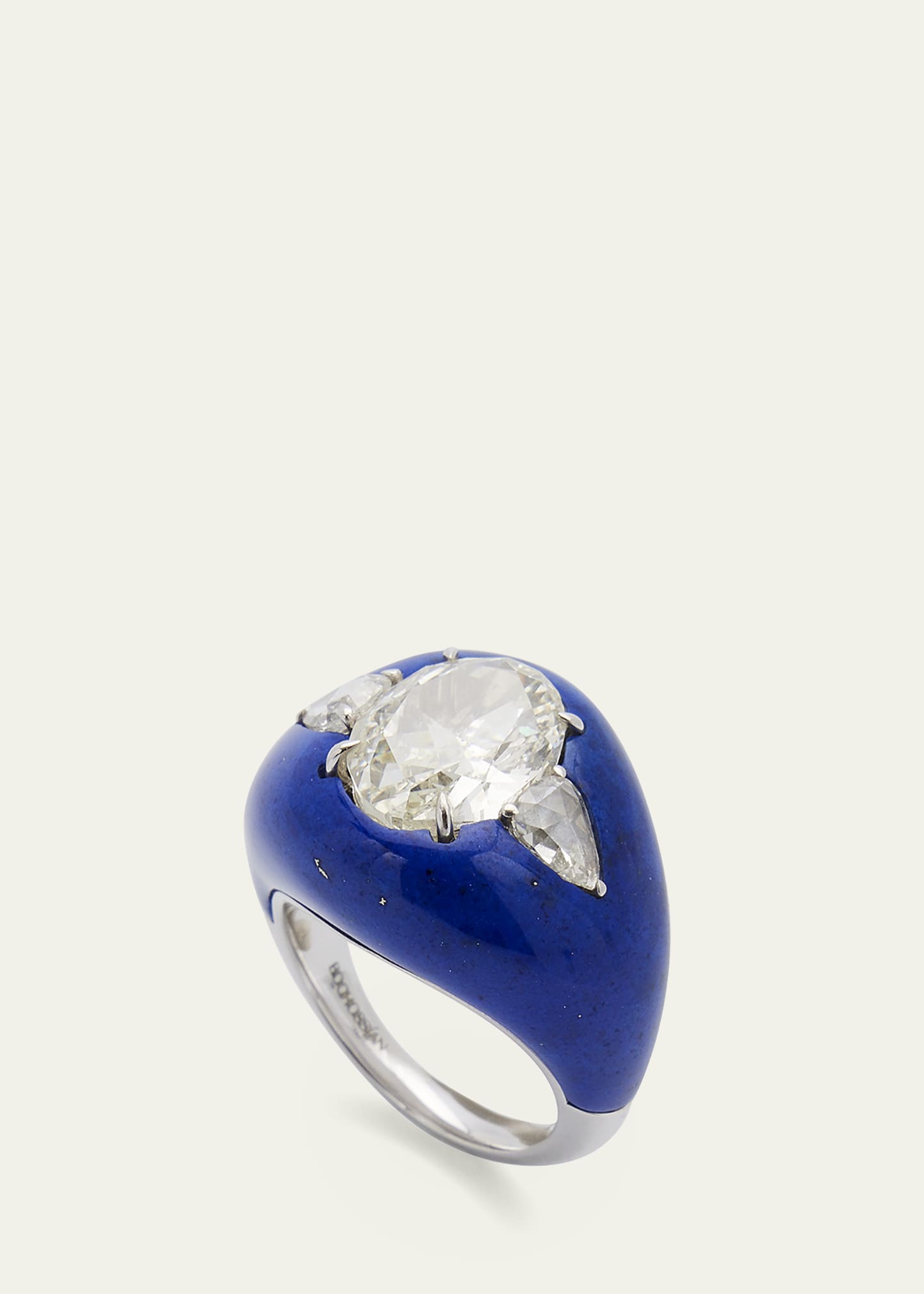Boghossian White Gold Ring with Diamonds and Lapis Lazuli