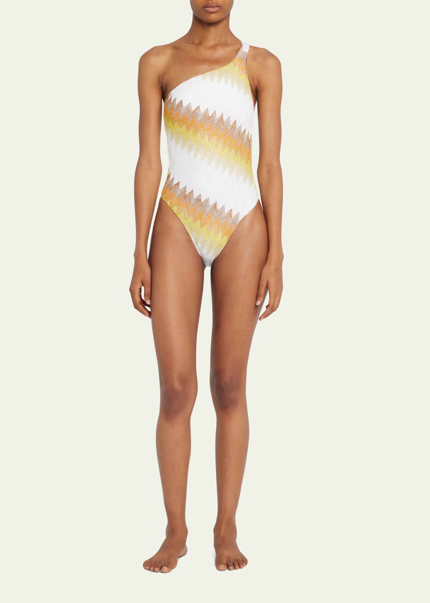 Missoni Asymmetric Zig-Zag One-Piece Swimsuit Missoni Asymmetric Zig-Zag One-Piece Swimsuit